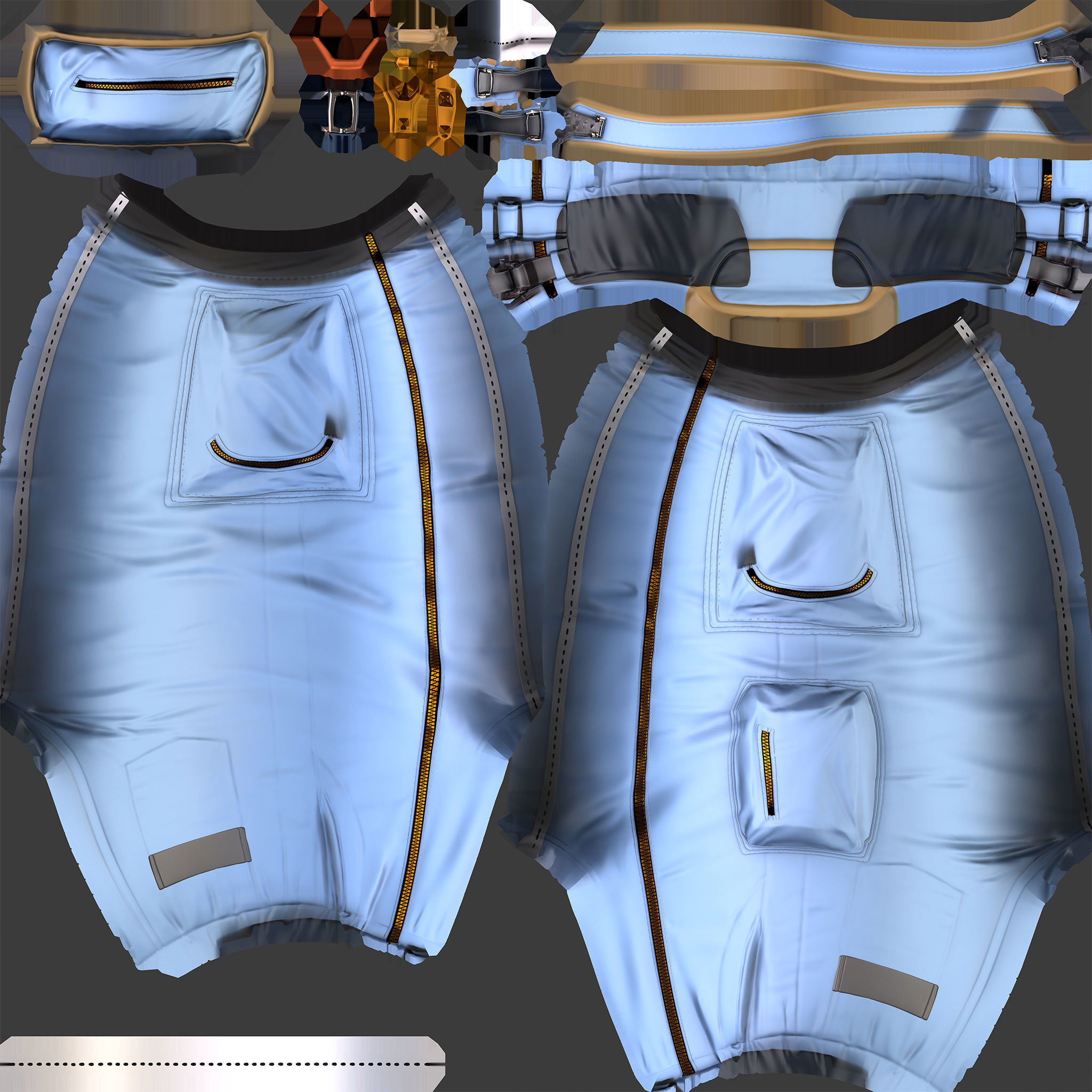 3d Model Female Blue Paratrooper E Dungaree Vr Ar Low Poly Cgtrader