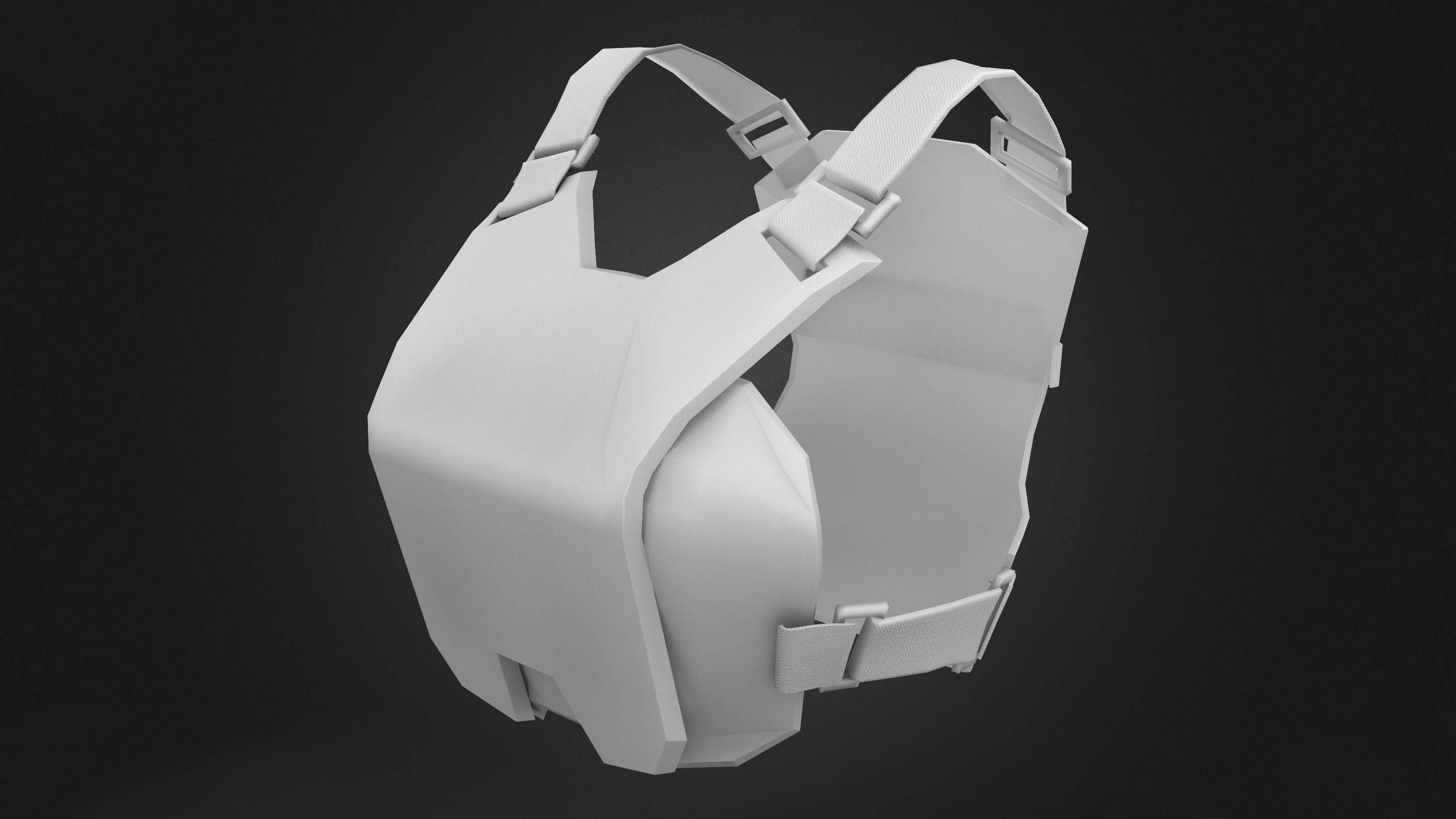 3D model White Sci-fi Tactical Female Bulletproof Vest VR / AR / low ...