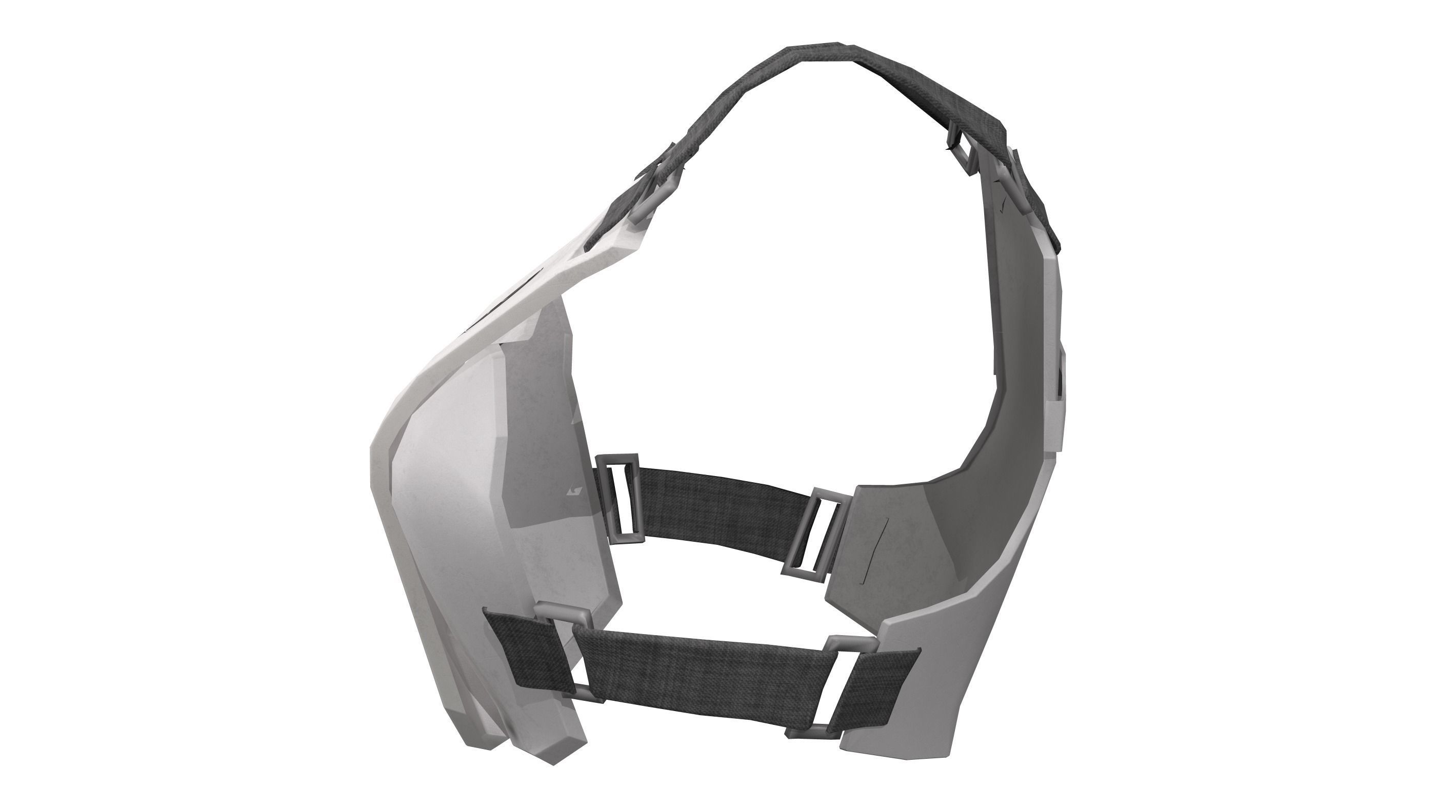 3D model White Sci-fi Tactical Female Bulletproof Vest VR / AR / low ...