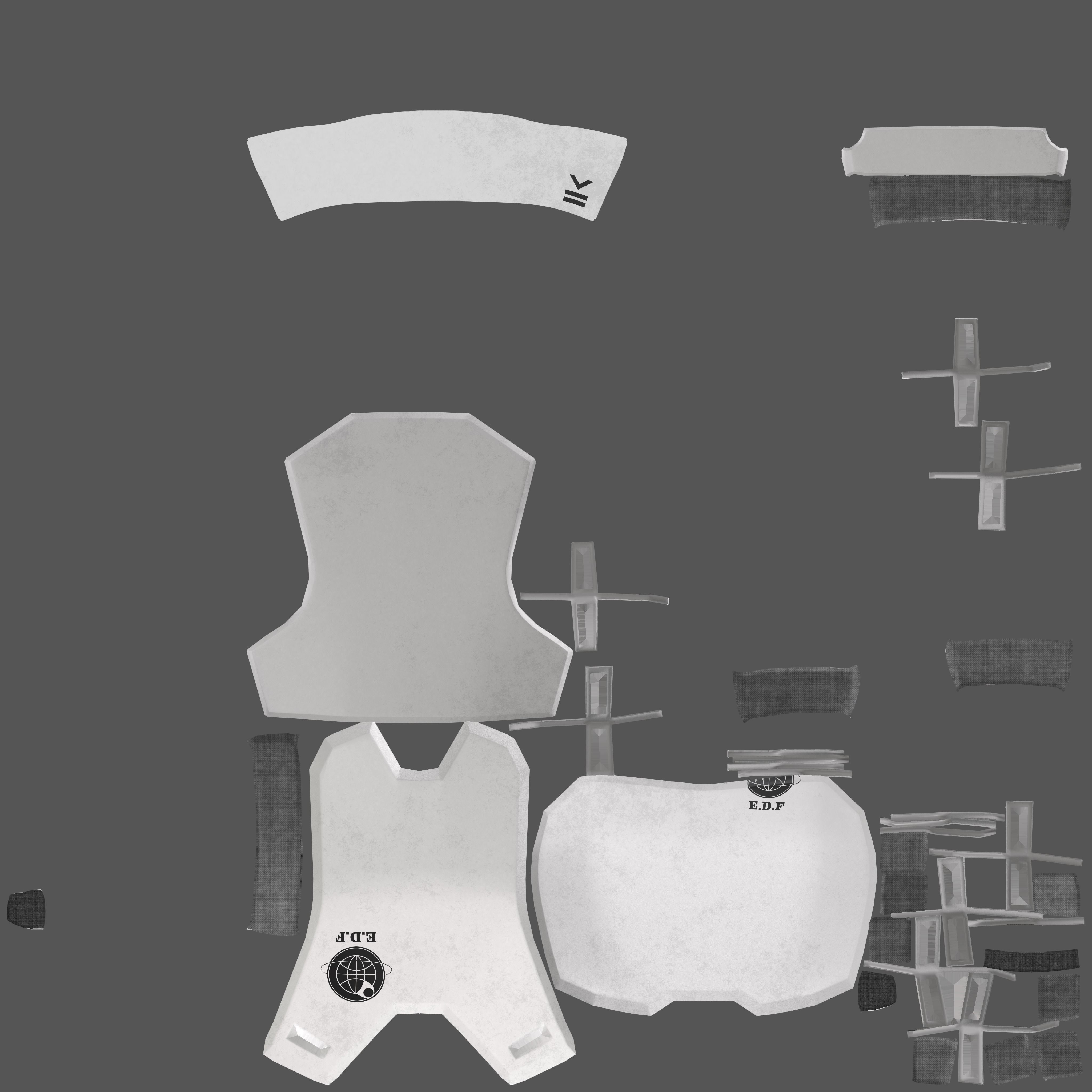 3D model White Sci-fi Tactical Female Bulletproof Vest VR / AR / low ...