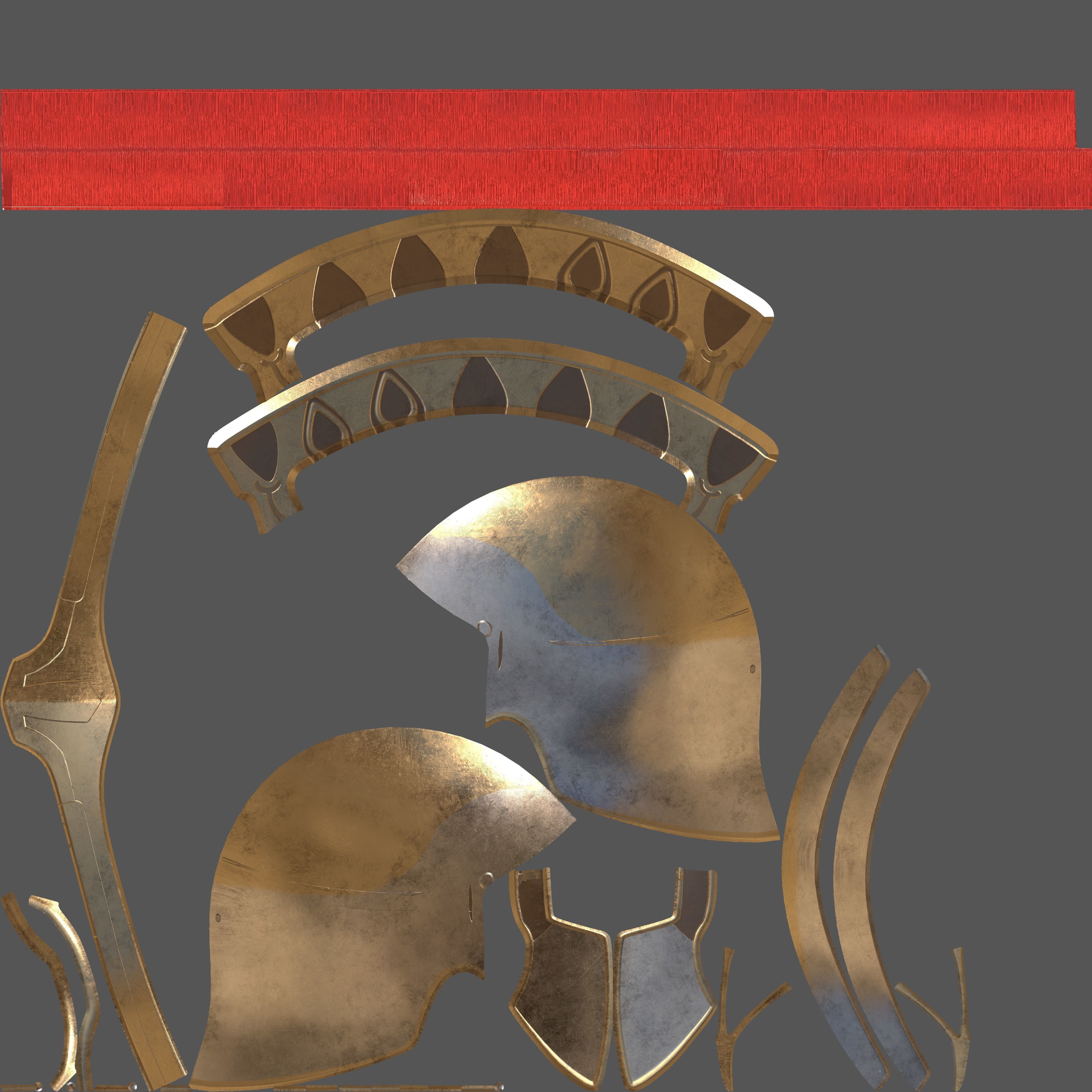 3D model Roman Soldier Horsehair Galea Helmet VR / AR / low-poly | CGTrader