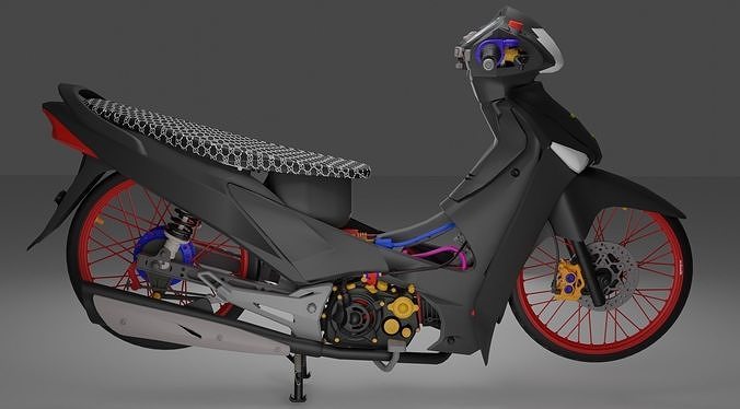 Motorcycle modified from the original condition to be stronger 3D model ...