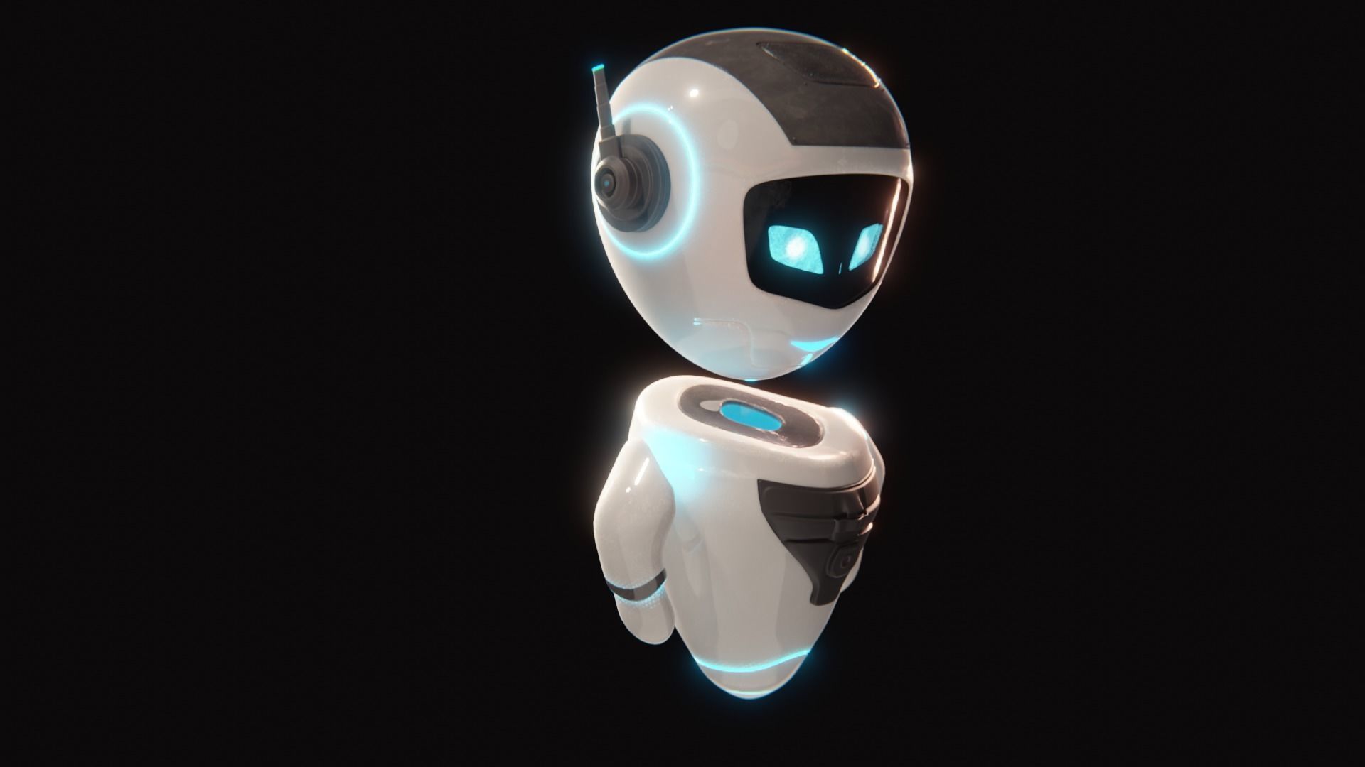 3D model Robot Pixar Stile - Blender3D - Rigged- Gun Animation VR / AR ...