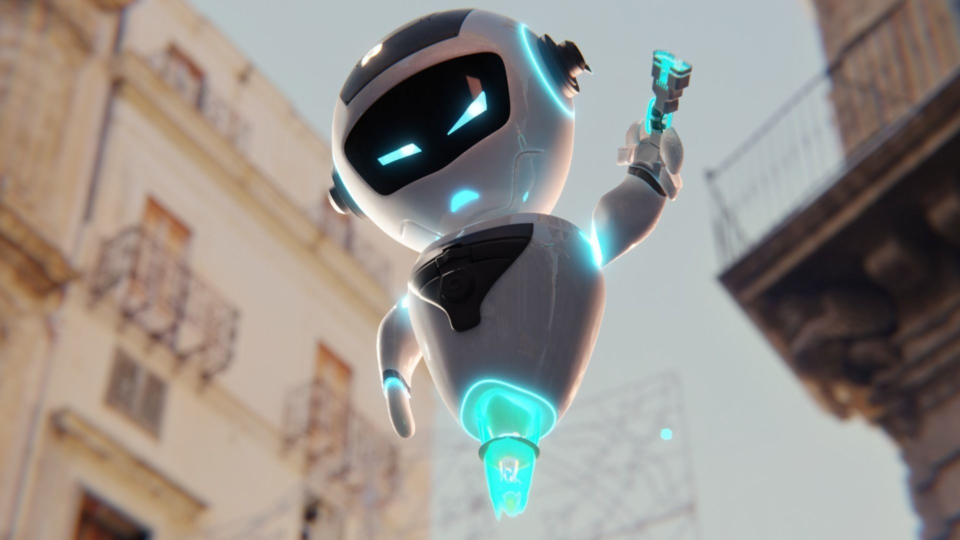 3D model Robot Pixar Stile - Blender3D - Rigged- Gun Animation VR / AR ...