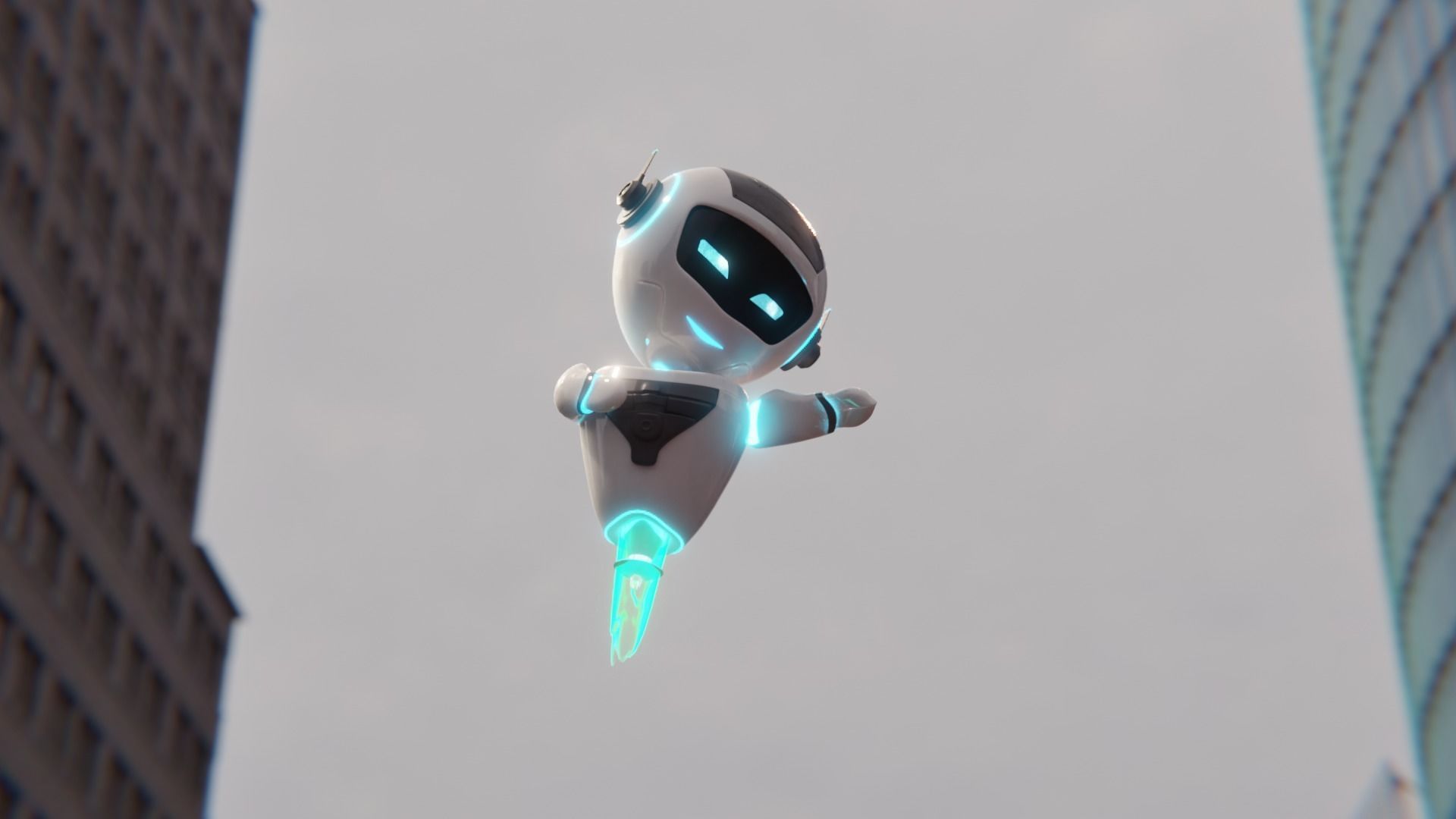 3D model Robot Pixar Stile - Blender3D - Rigged- Gun Animation VR / AR ...