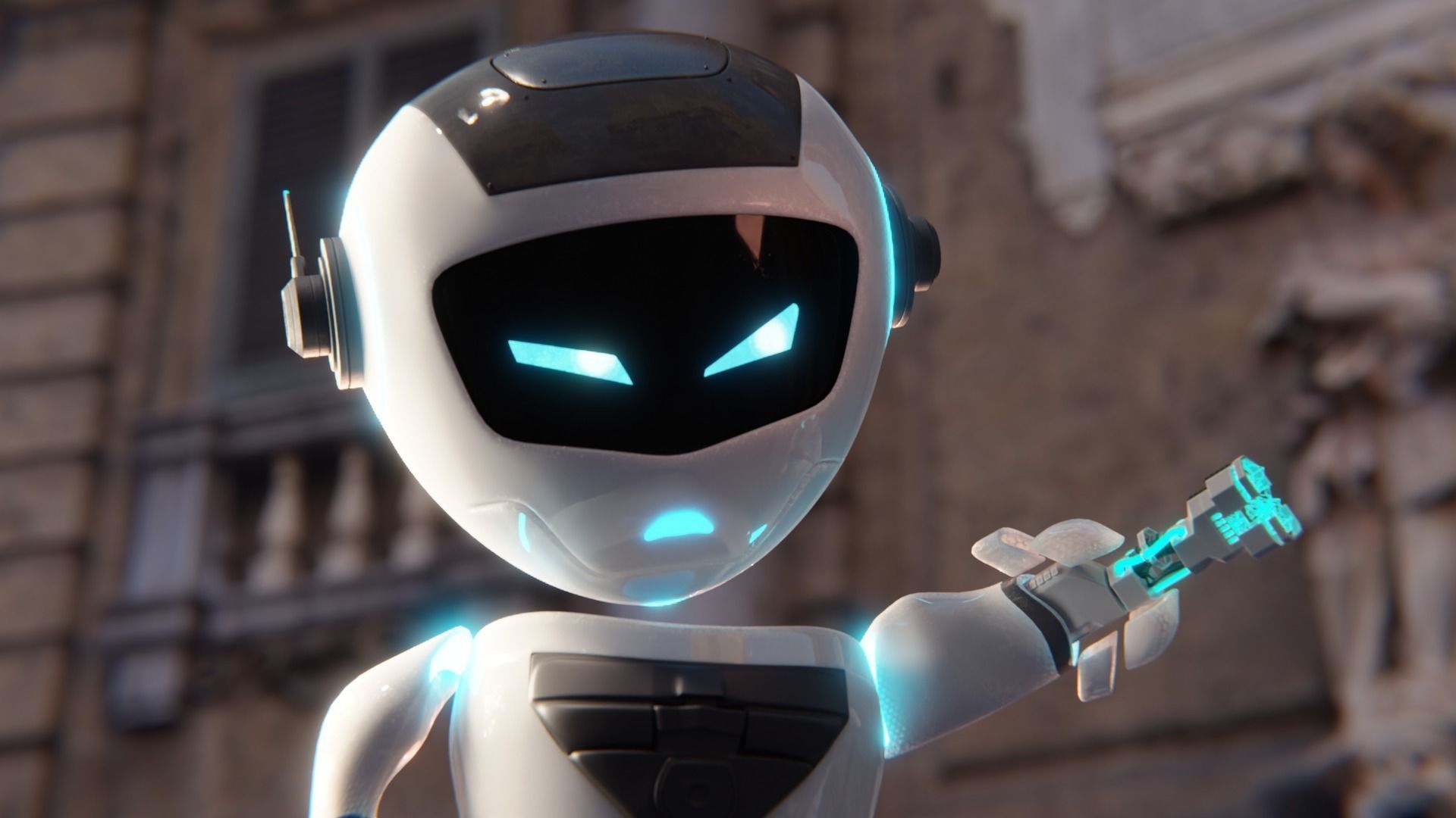 3D model Robot Pixar Stile - Blender3D - Rigged- Gun Animation VR / AR ...