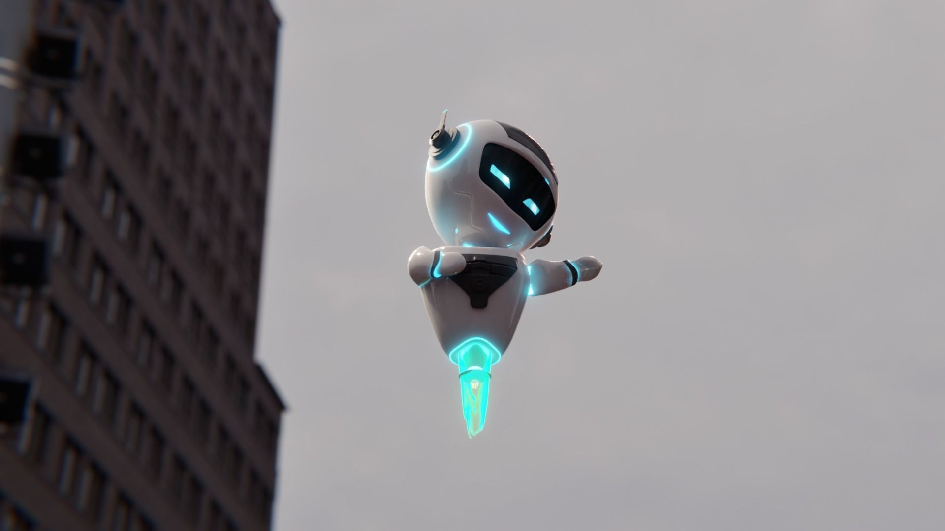 3D model Robot Pixar Stile - Blender3D - Rigged- Gun Animation VR / AR ...