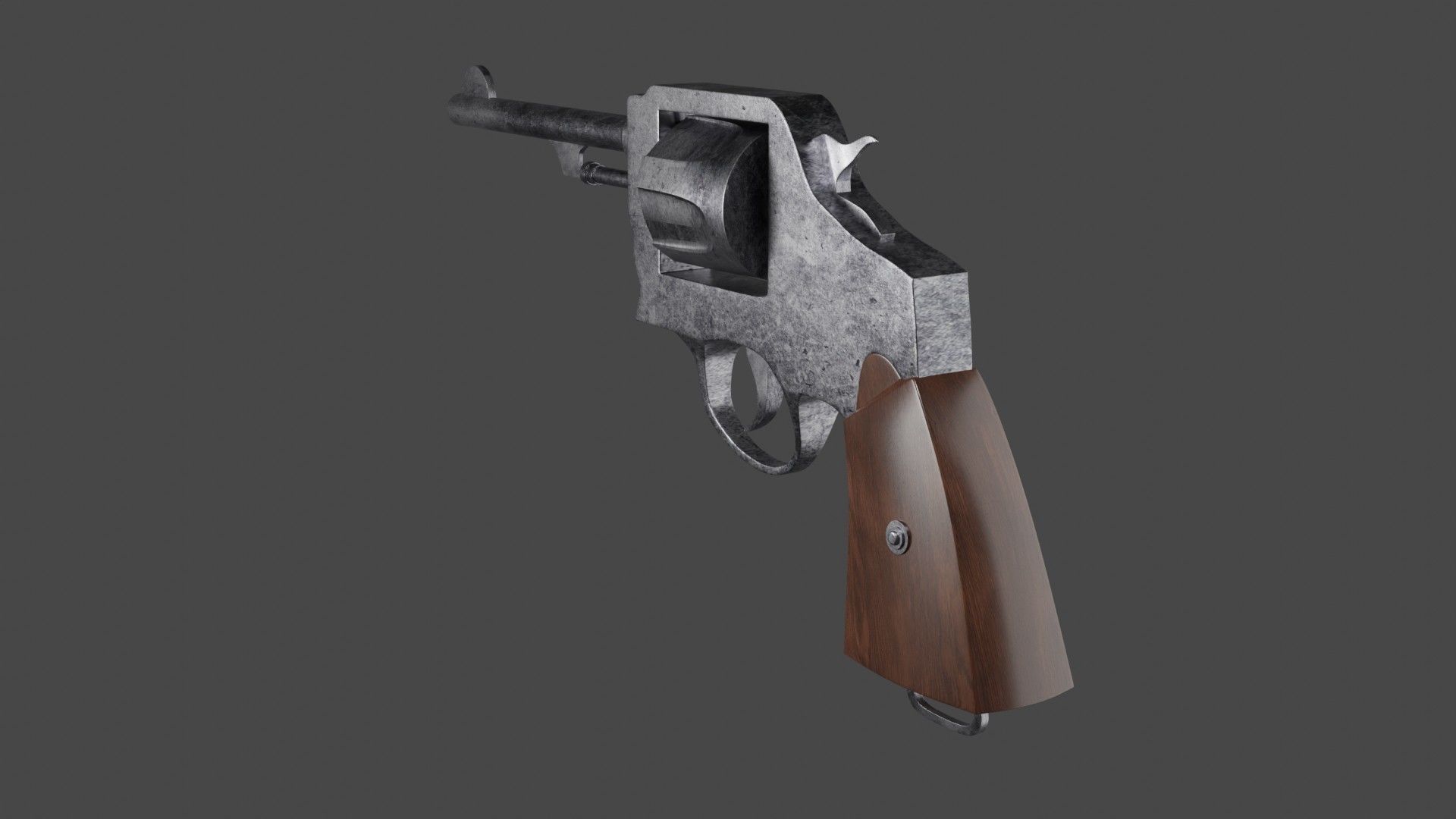 3D model Classic revolver realistic low-poly 3D model VR / AR / low ...