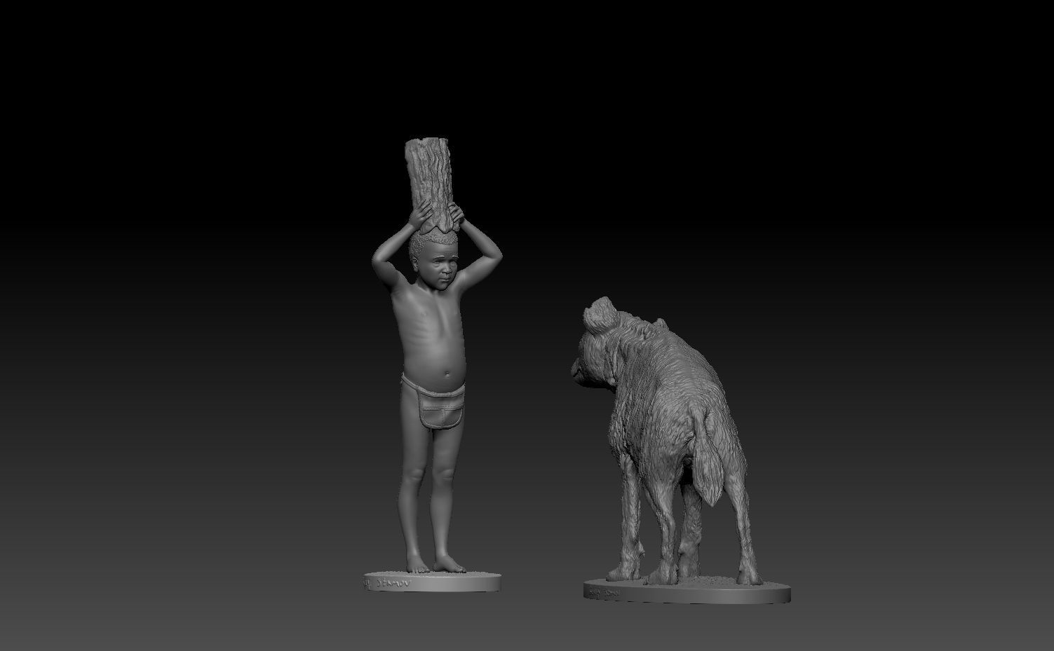 Gods Must be Crazy hyena scene- 90mm scale miniatures 3D model 3D ...