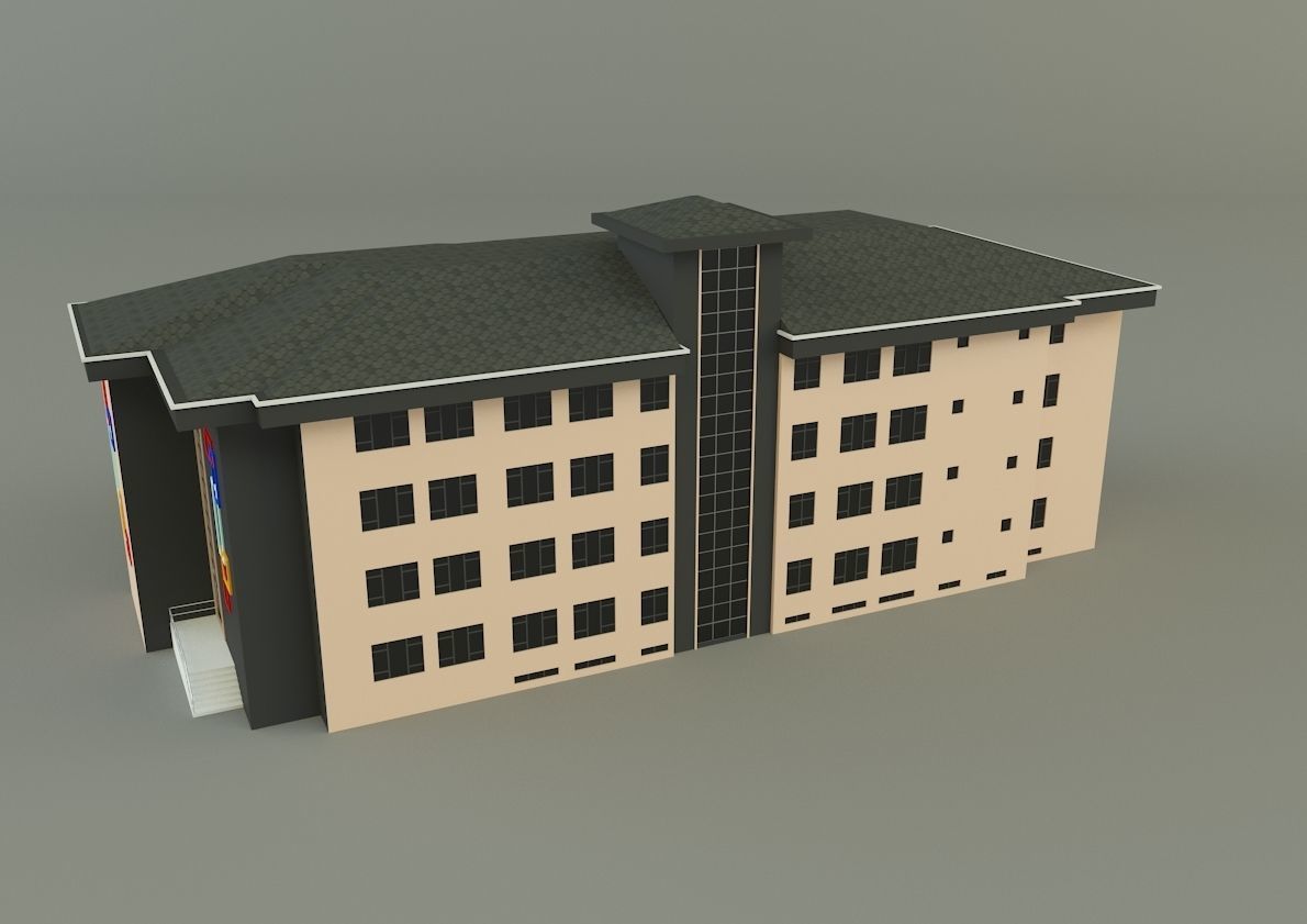 school building design 3D model | CGTrader