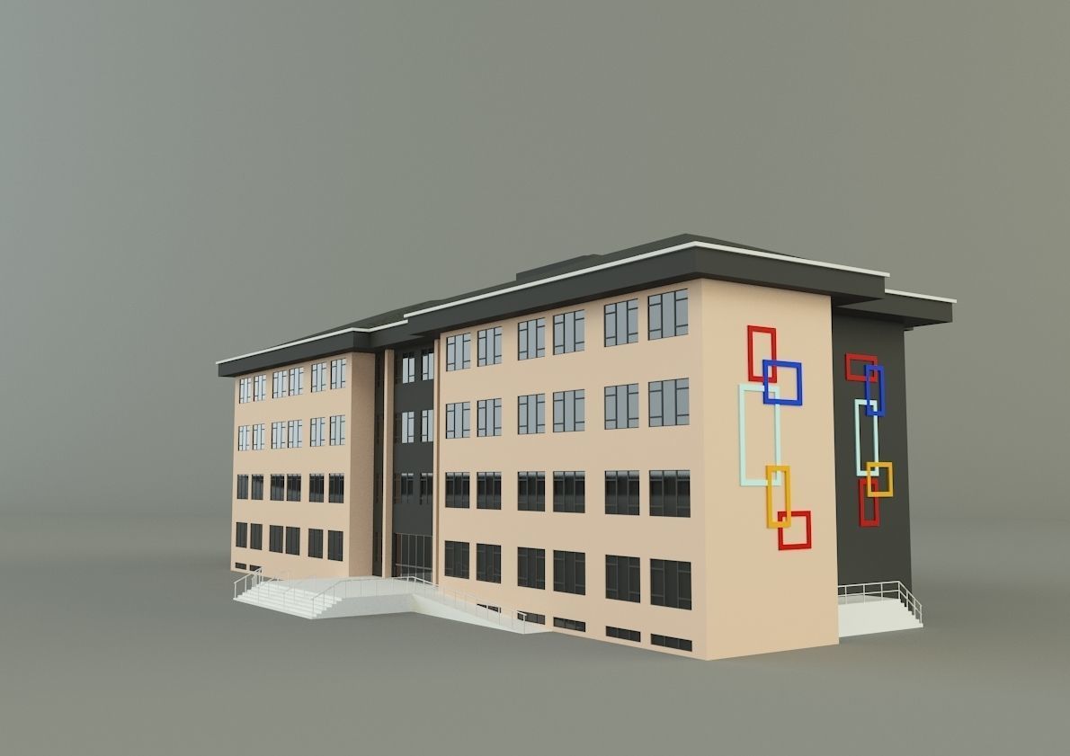 school building design 3D model | CGTrader