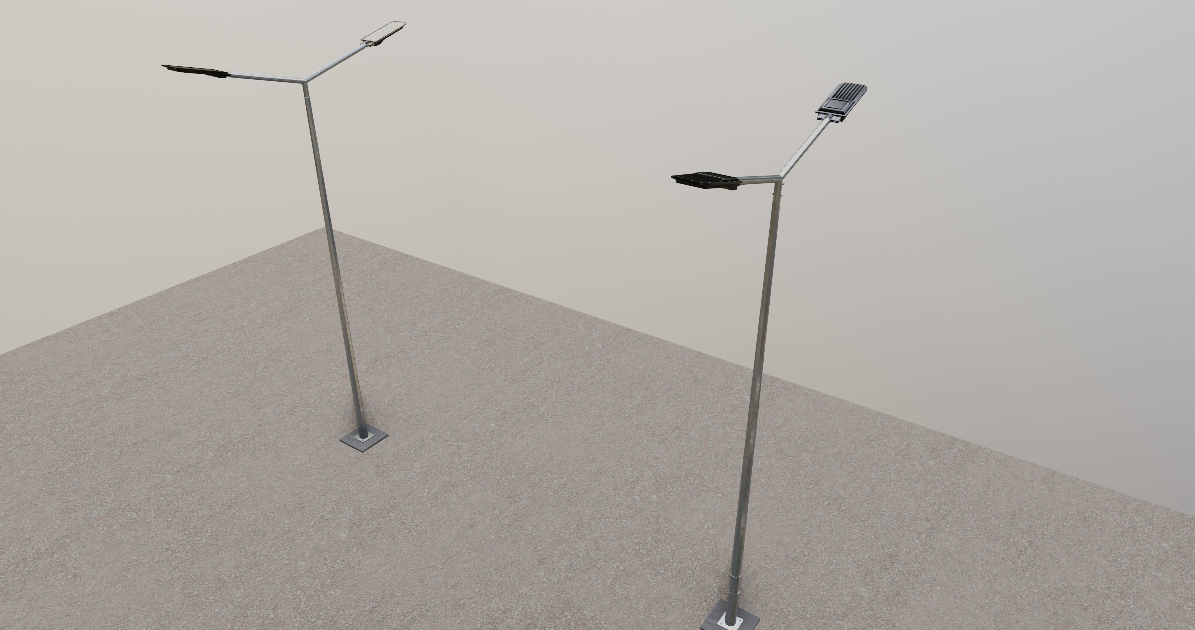 5 Meter Octogonal Lighting Pole -Double Consol 3D model | CGTrader