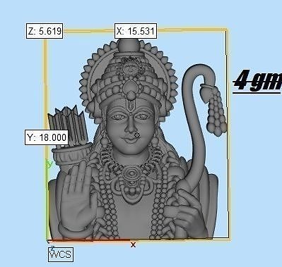 ram bhagavan locket gold 3D model 3D printable | CGTrader