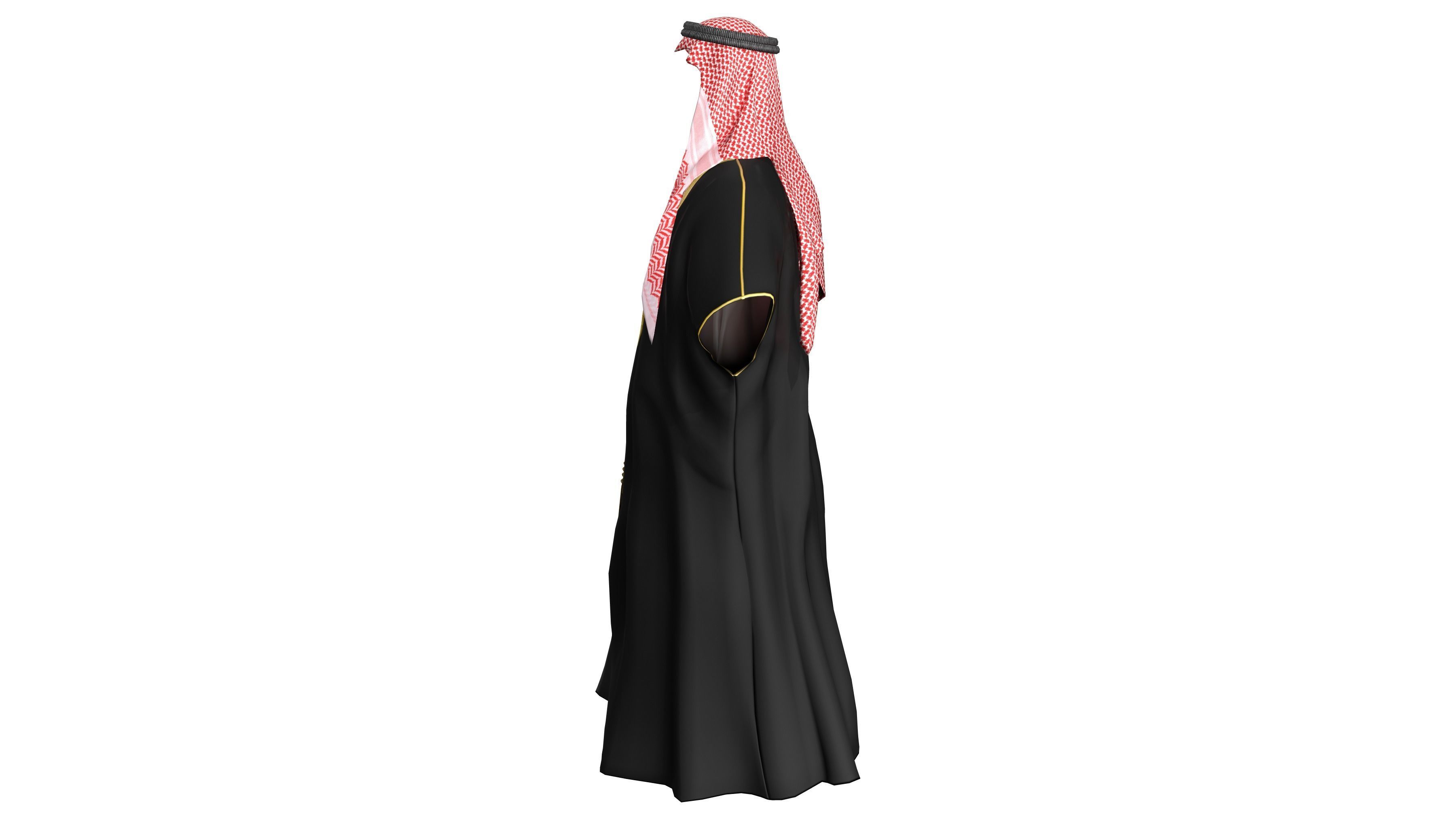 3D model Traditional Arab Male Full Dress And Head Piece VR / AR / low ...