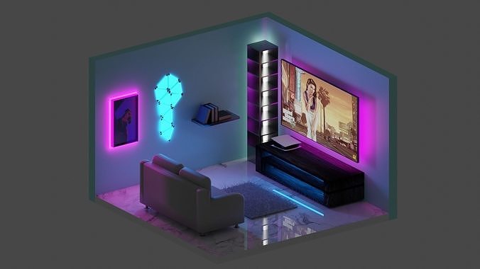 Gaming room free 3D model | CGTrader