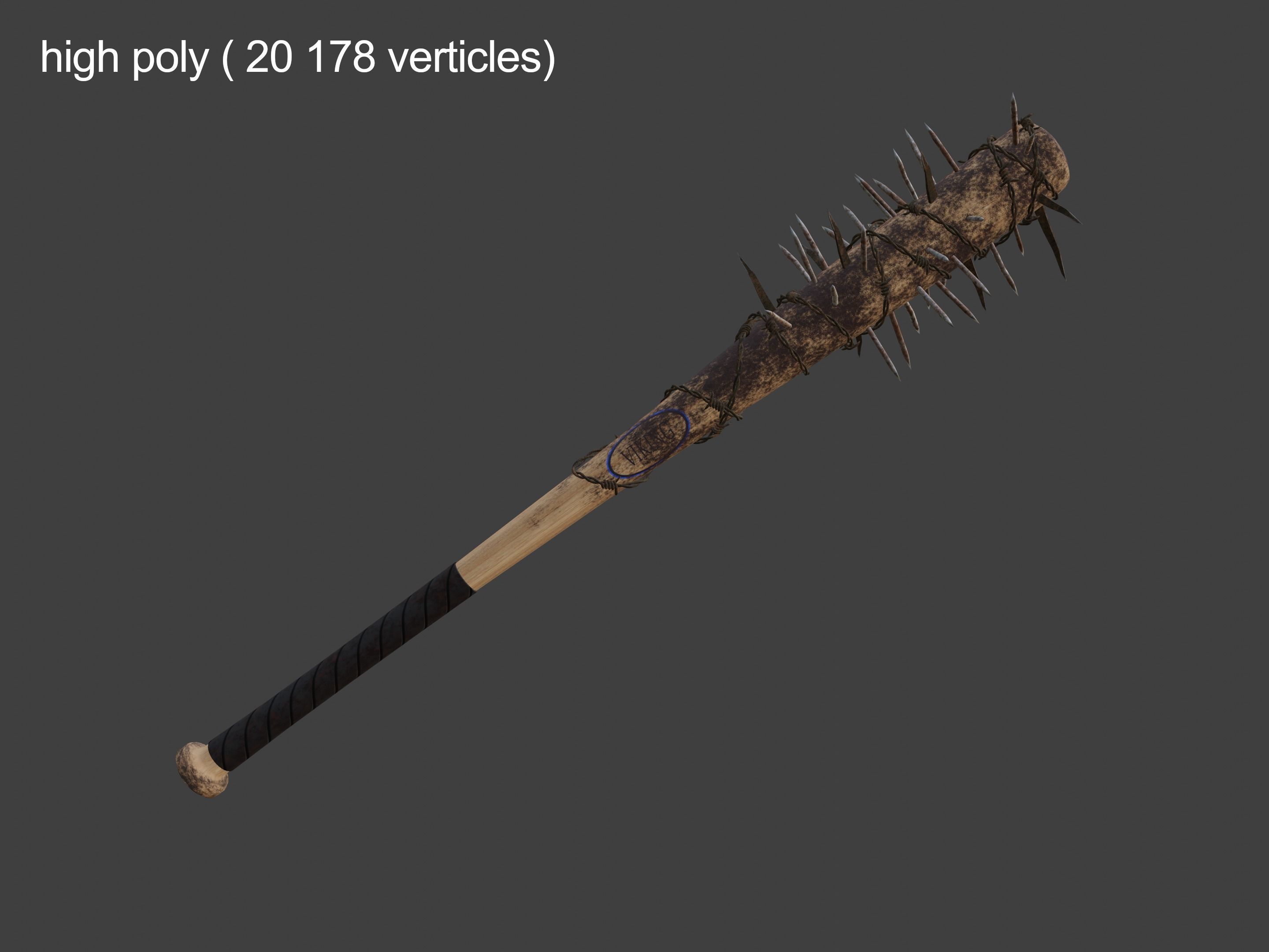 Spiked baseball bat free VR / AR / low-poly 3D model | CGTrader