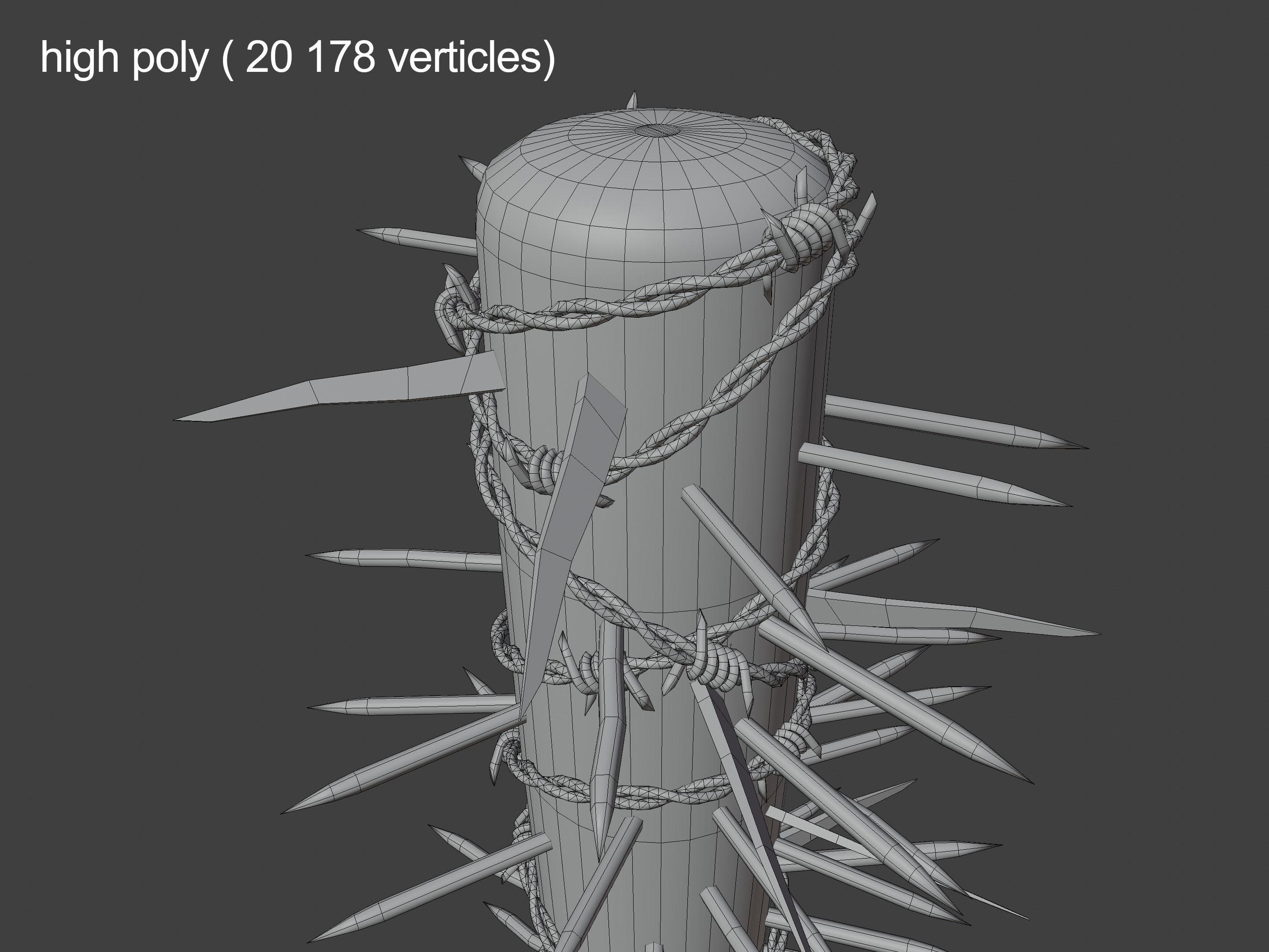 Spiked baseball bat free VR / AR / low-poly 3D model | CGTrader