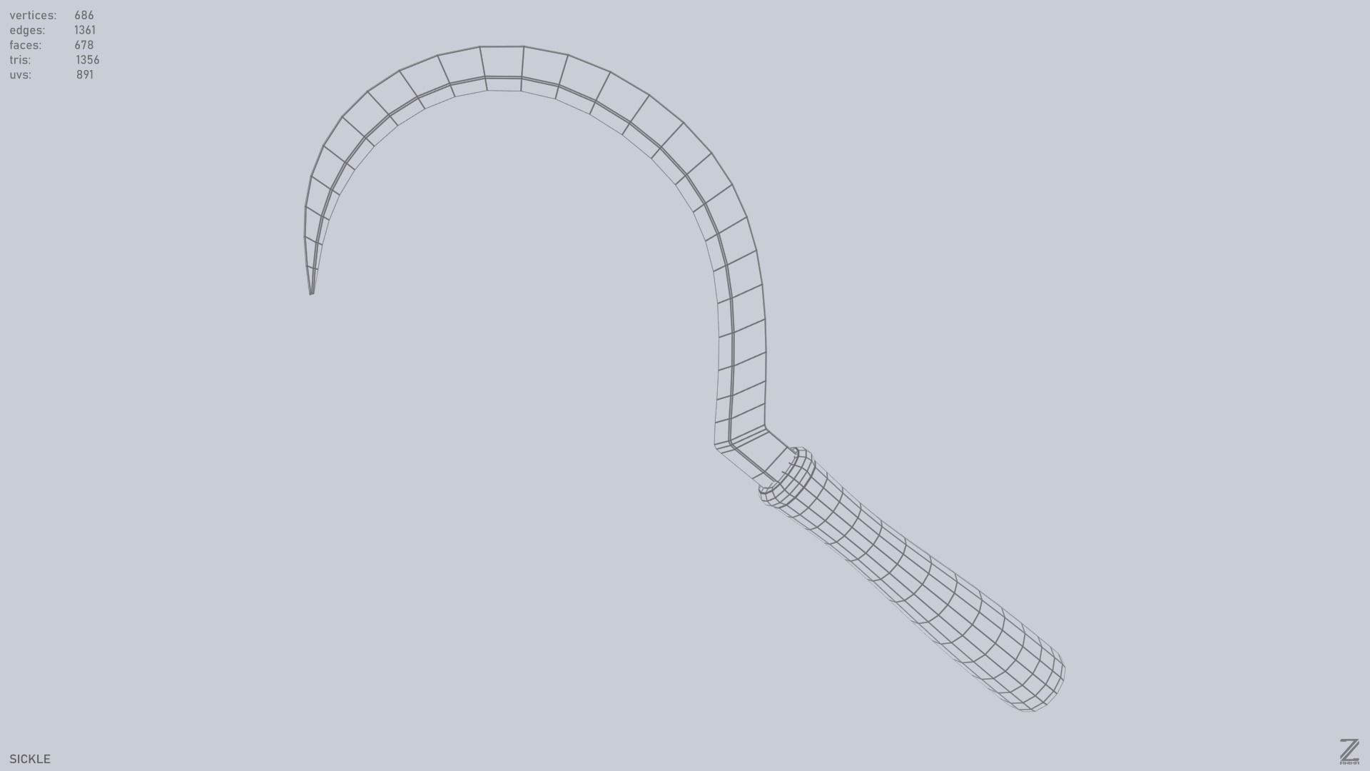 3D model Farm sickle VR / AR / low-poly | CGTrader