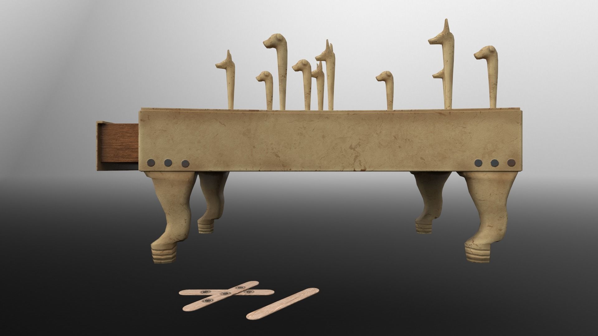 3D model Hounds and Jackals - Gameready Egyptian Boardgame model VR ...