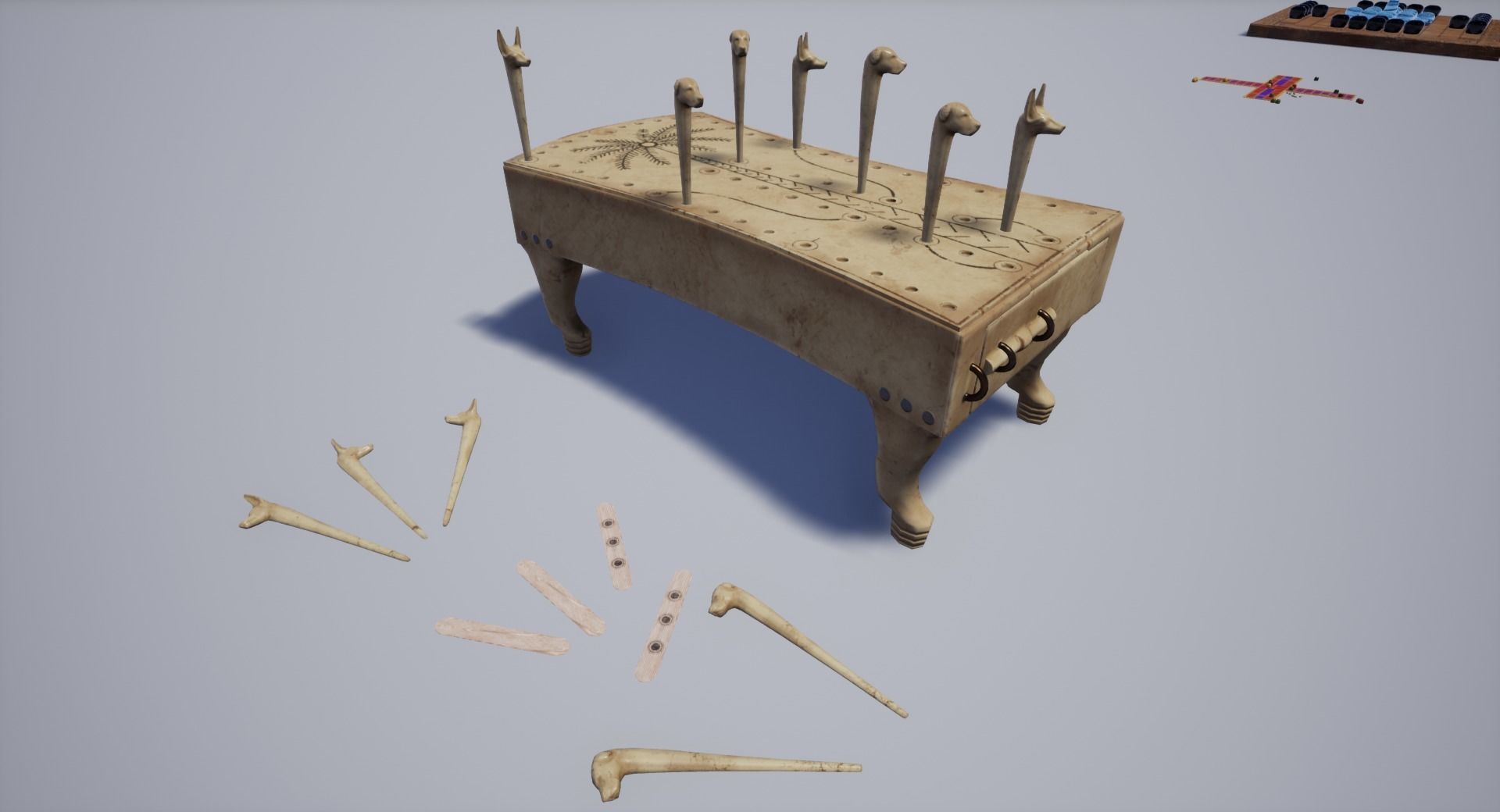 3D model Hounds and Jackals - Gameready Egyptian Boardgame model VR ...