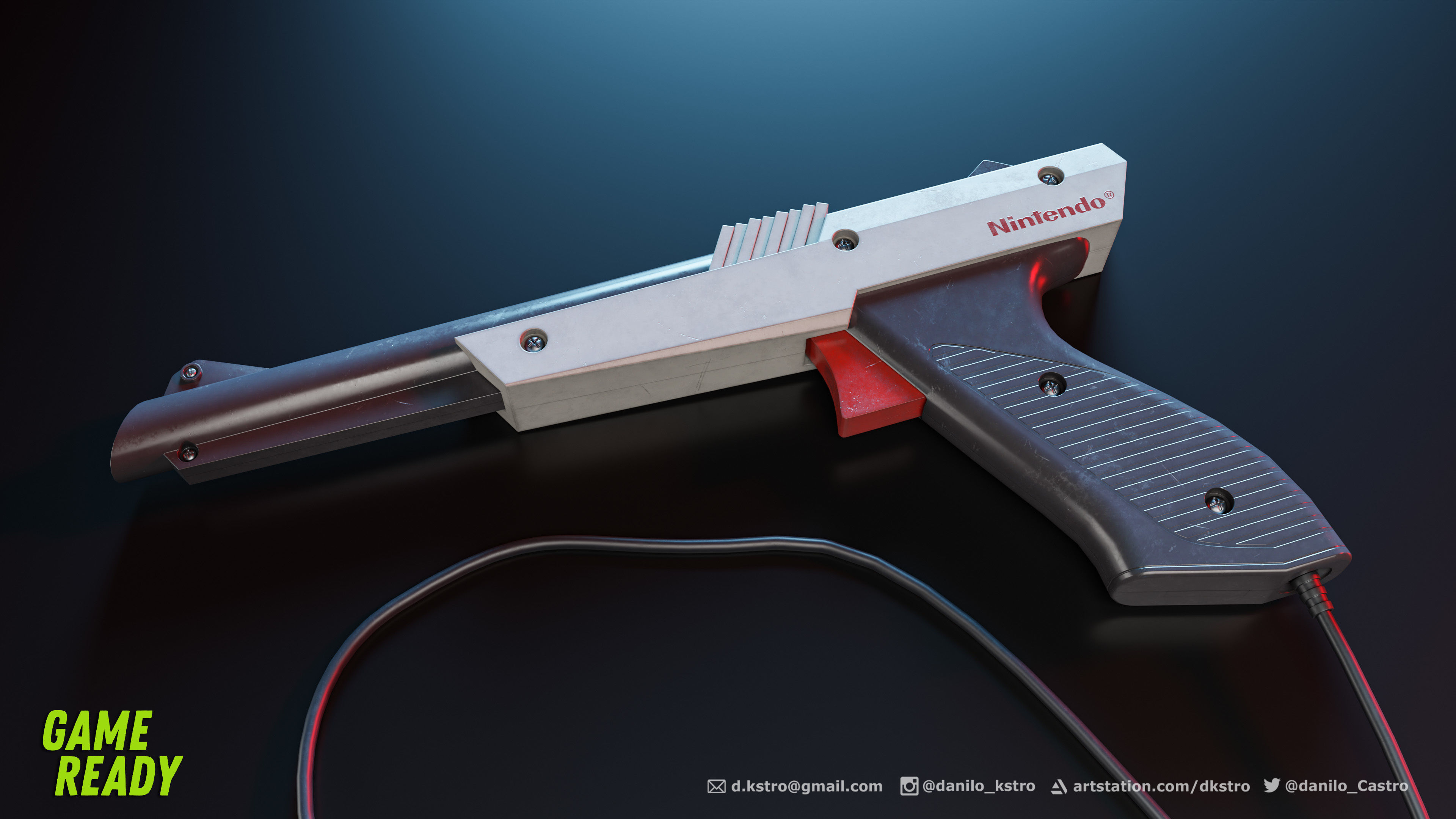 3D model Nes Zapper Gun - Lowpoly - 4k Textures VR / AR / low-poly ...