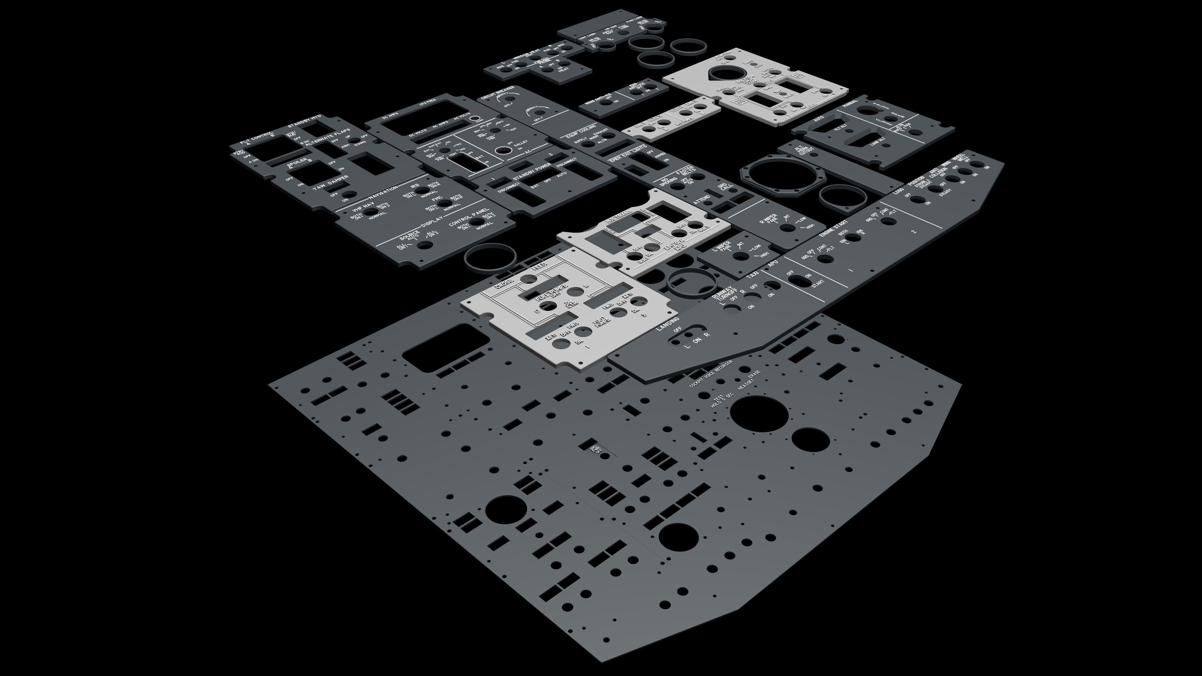 Boeing 737 Overhead Panels 3D model 3D printable | CGTrader