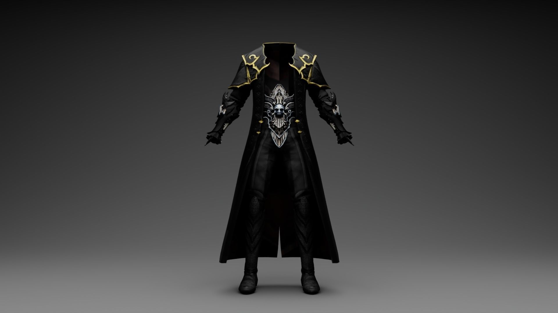 3D model Vampire cloth Black Gabriel VR / AR / low-poly | CGTrader