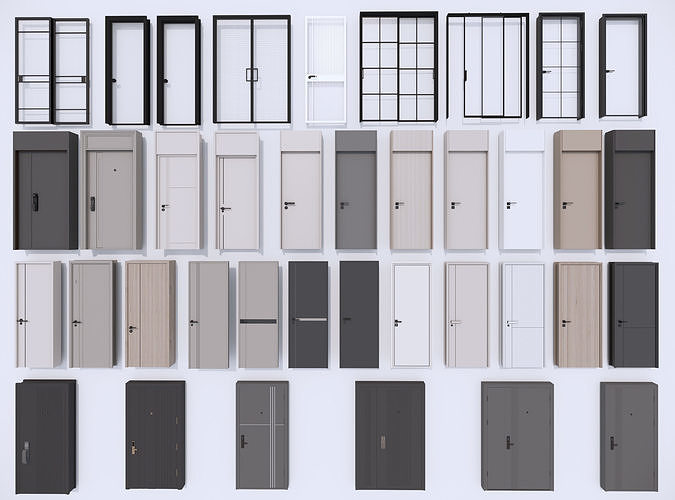 Door Modern bedroom-door-entrance door-wooden door 3D model | CGTrader