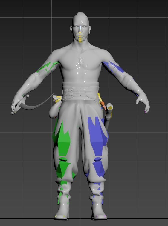3D model Cossack Game ready model PBR Low-poly 3D model VR / AR / low ...