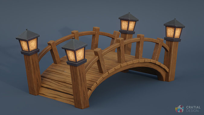 3D model Stylized Wooden Bridge VR / AR / low-poly | CGTrader