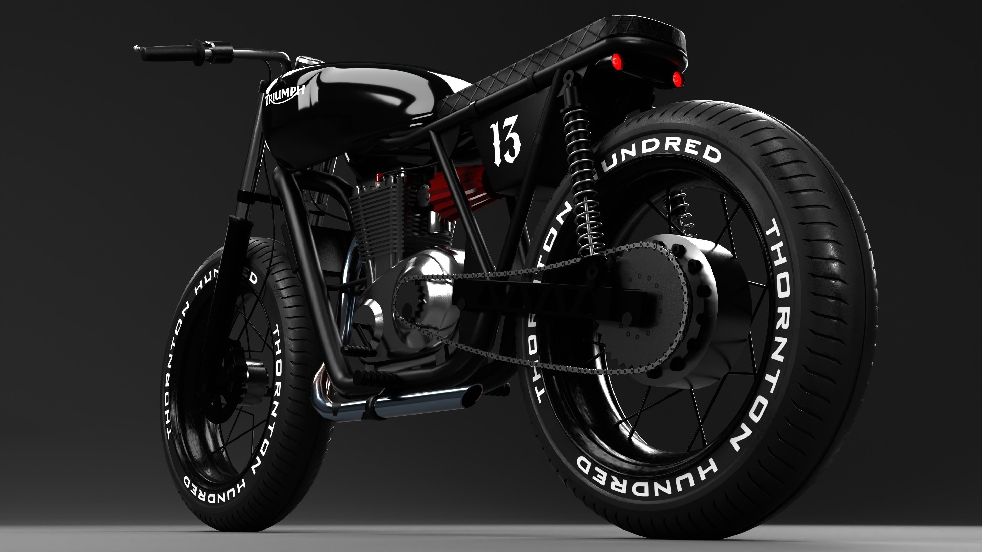 Custom Triumph Cafe Racer 3D Blender File And FBX OBJ MTL 3D model ...