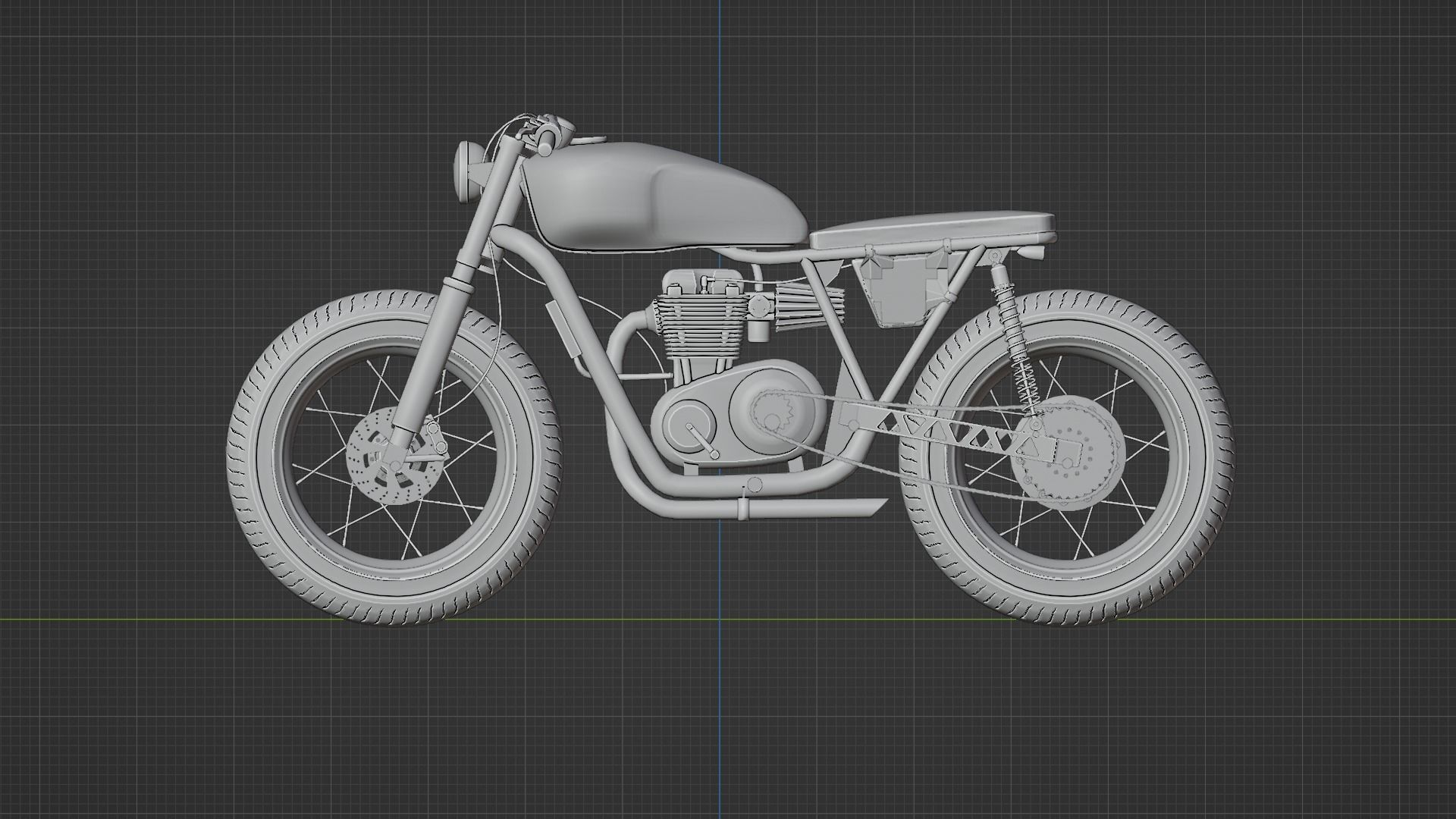 Custom Triumph Cafe Racer 3D Blender File And FBX OBJ MTL 3D model ...
