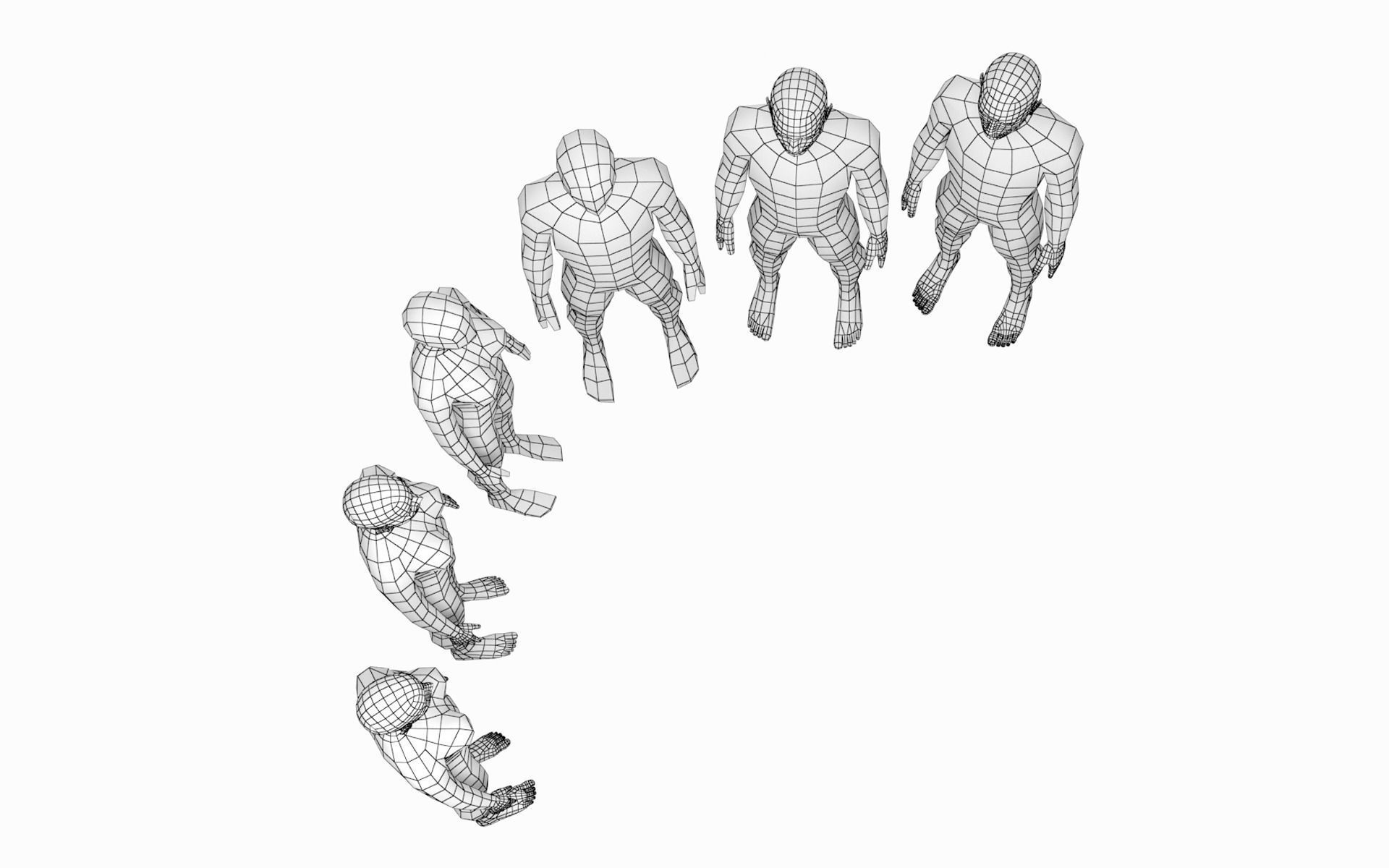 Natural Female and Male in Rest Pose Base Mesh BUNDLE 3D model | CGTrader