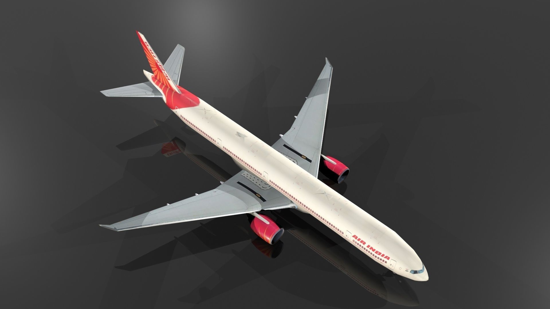 3D model Boeing 777 low polygon Low-poly 3D model Air India VR / AR ...