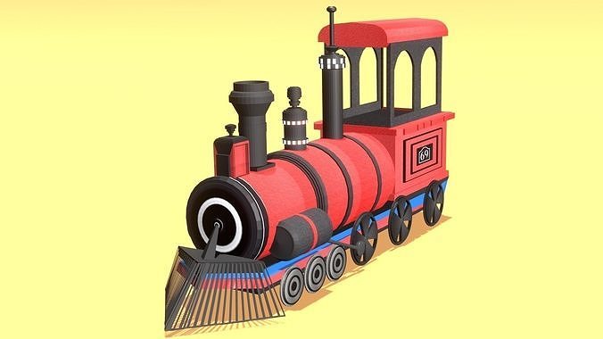 Cartoon Train free VR / AR / low-poly 3D model | CGTrader