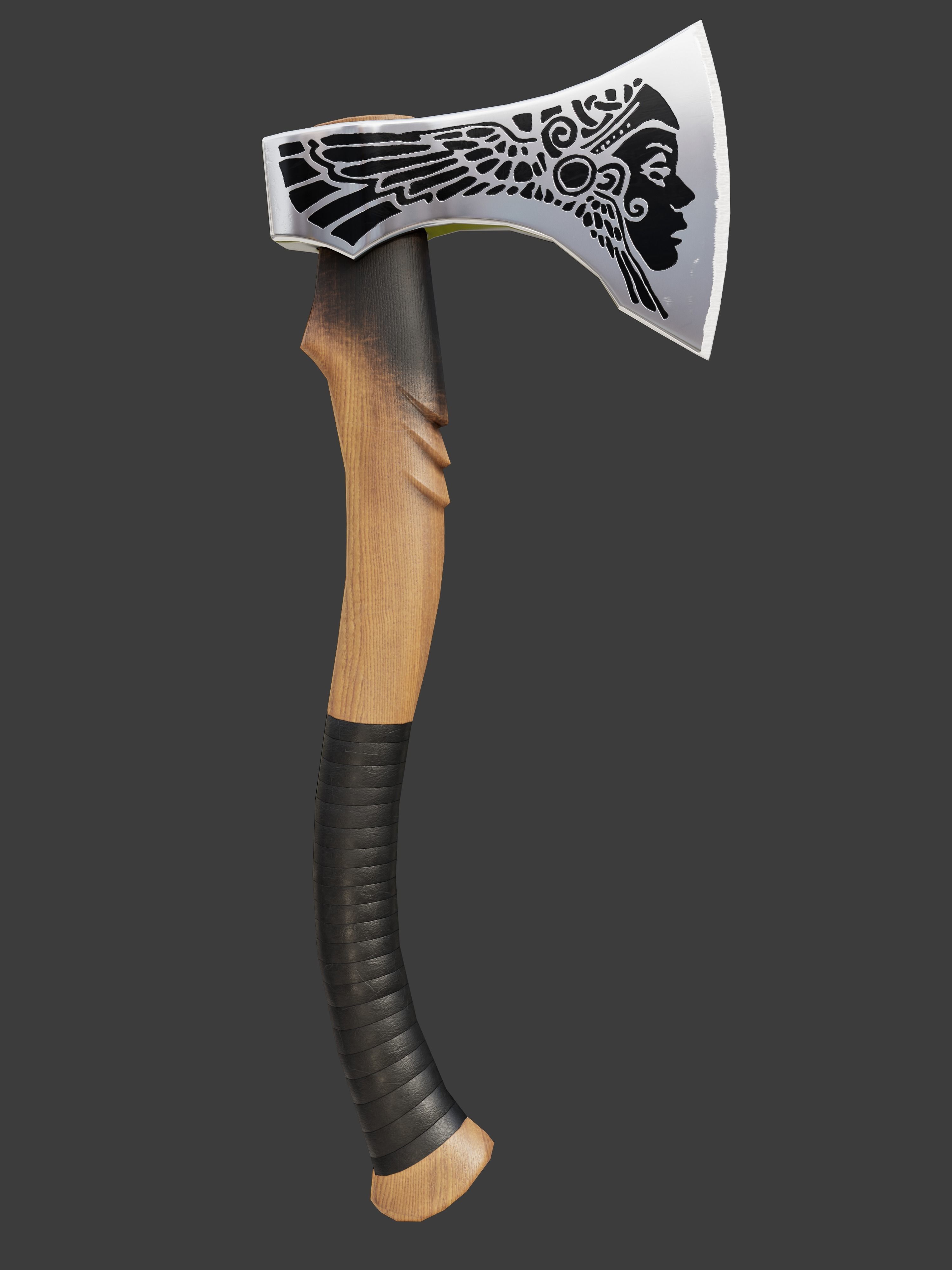3D model Ax with engraving VR / AR / low-poly | CGTrader