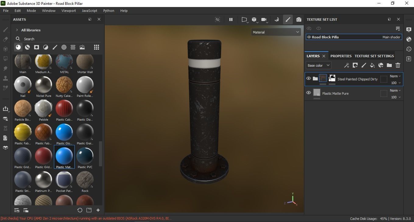 3D model Road Block Pillar 3D Model VR / AR / low-poly | CGTrader
