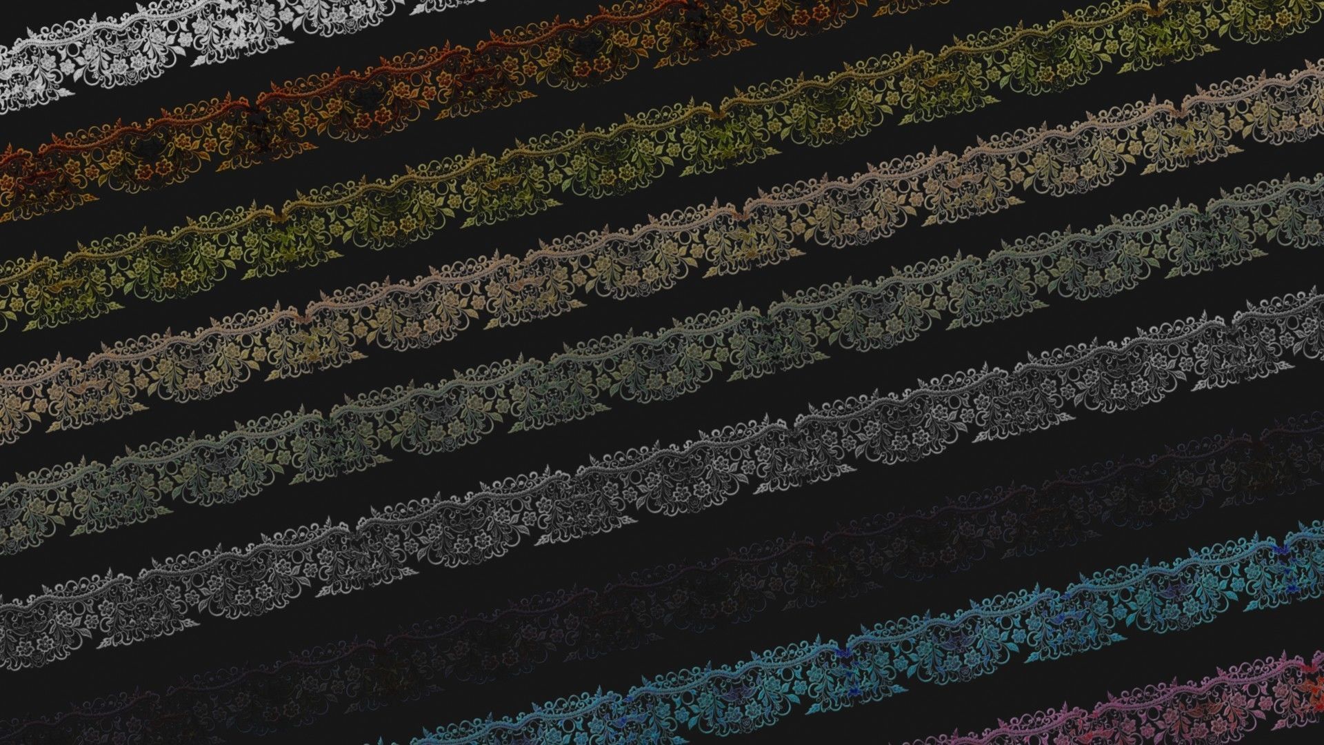 3D model 10 Lace Borders and Trims Materials Textures VR / AR / low ...