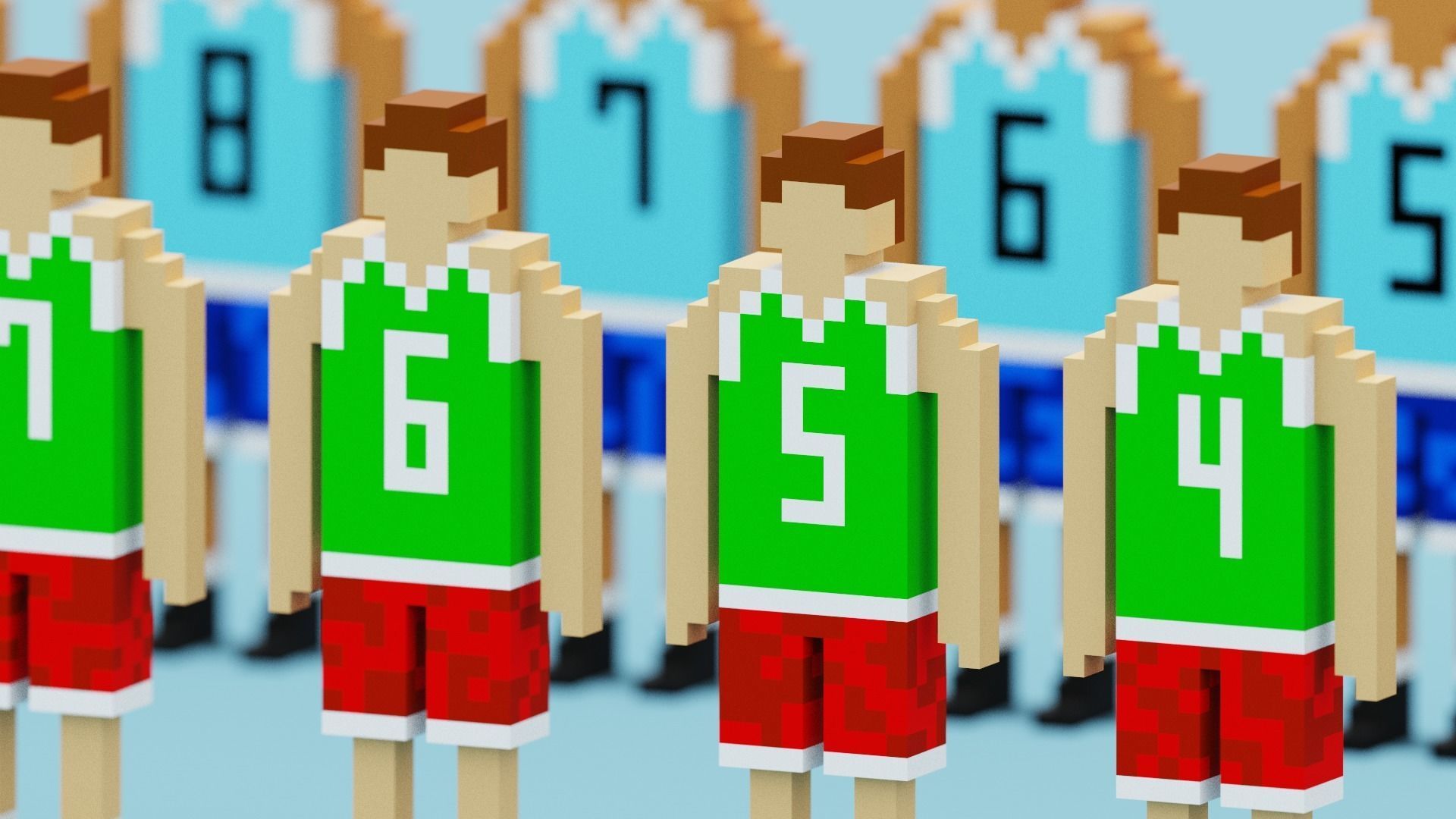 3D model Voxel Basketball Players VR / AR / low-poly | CGTrader