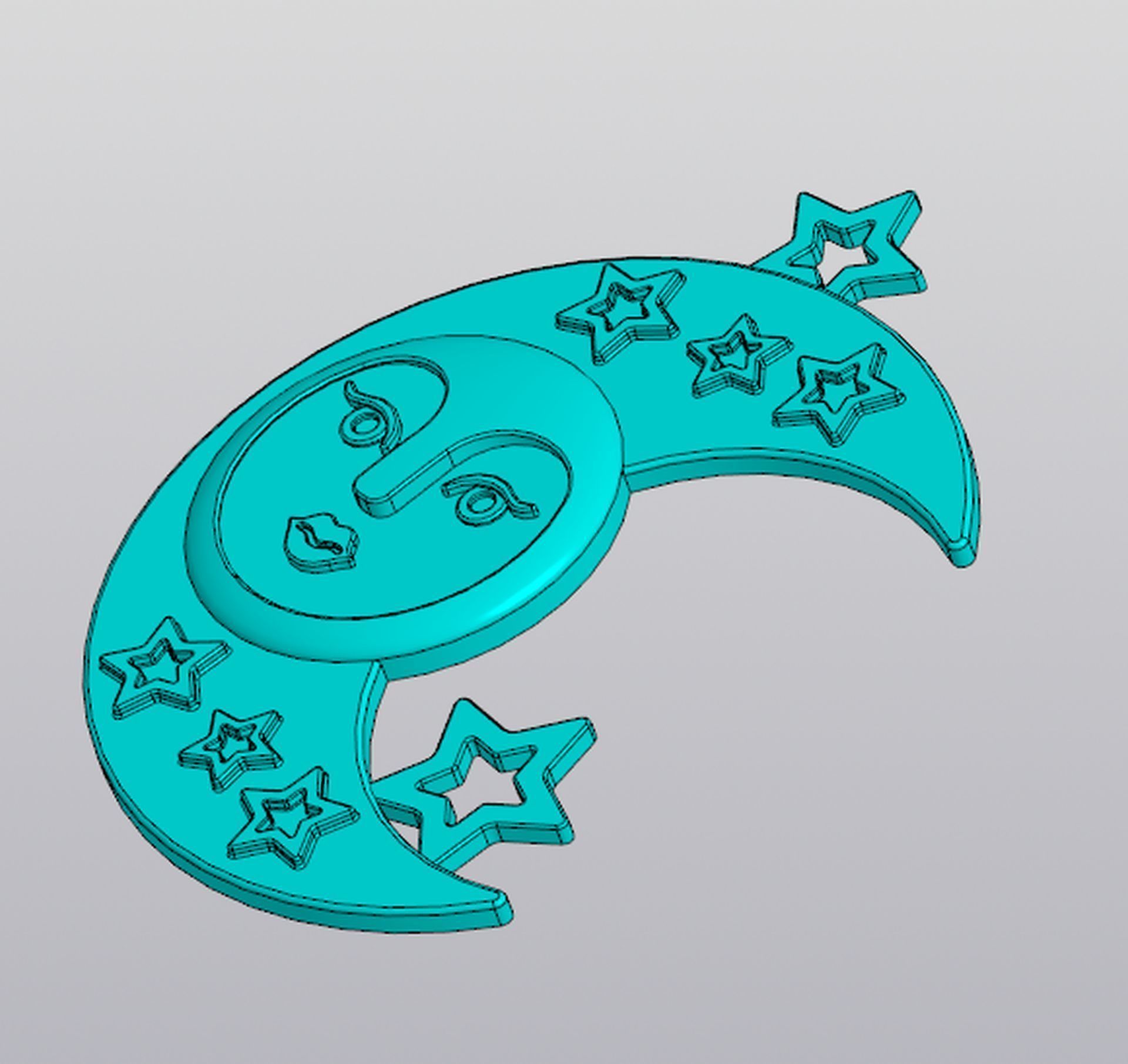 Moon Wall decor 3D model 3D printable | CGTrader