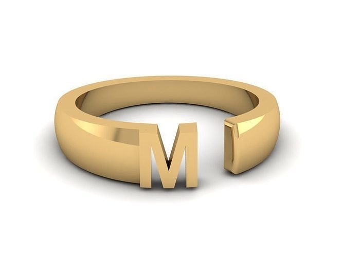 Jewelry Alphabet Ring M 3D model 3D printable | CGTrader