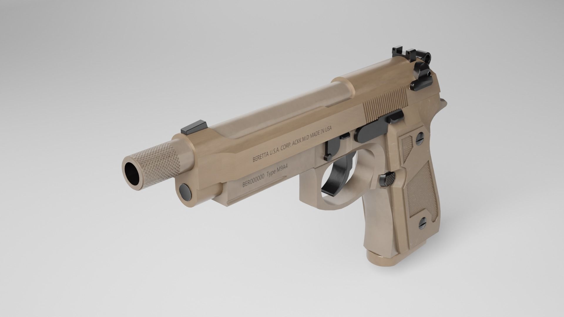 3D model Beretta M9A4 Lowpoly VR / AR / low-poly | CGTrader