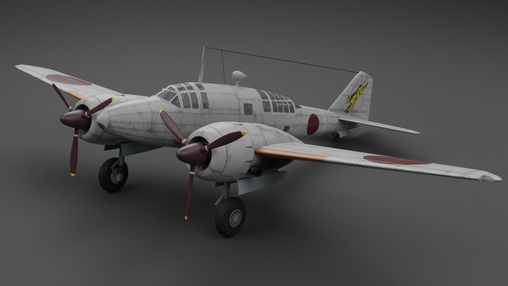 3D model Mitsubishi Ki-46 II Dinah Twin-Engine Reconnaissance Aircraft ...