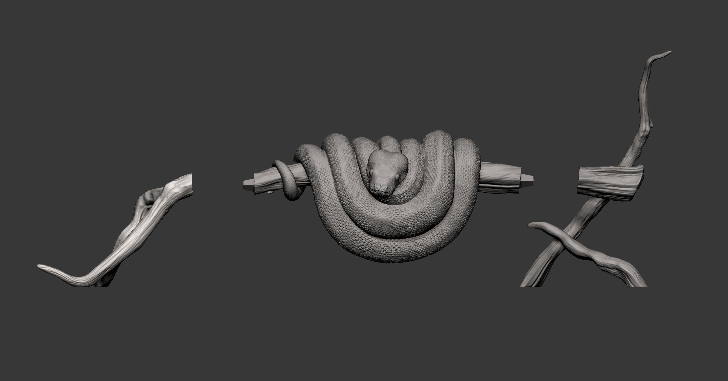 Green tree python 3D model 3D printable | CGTrader