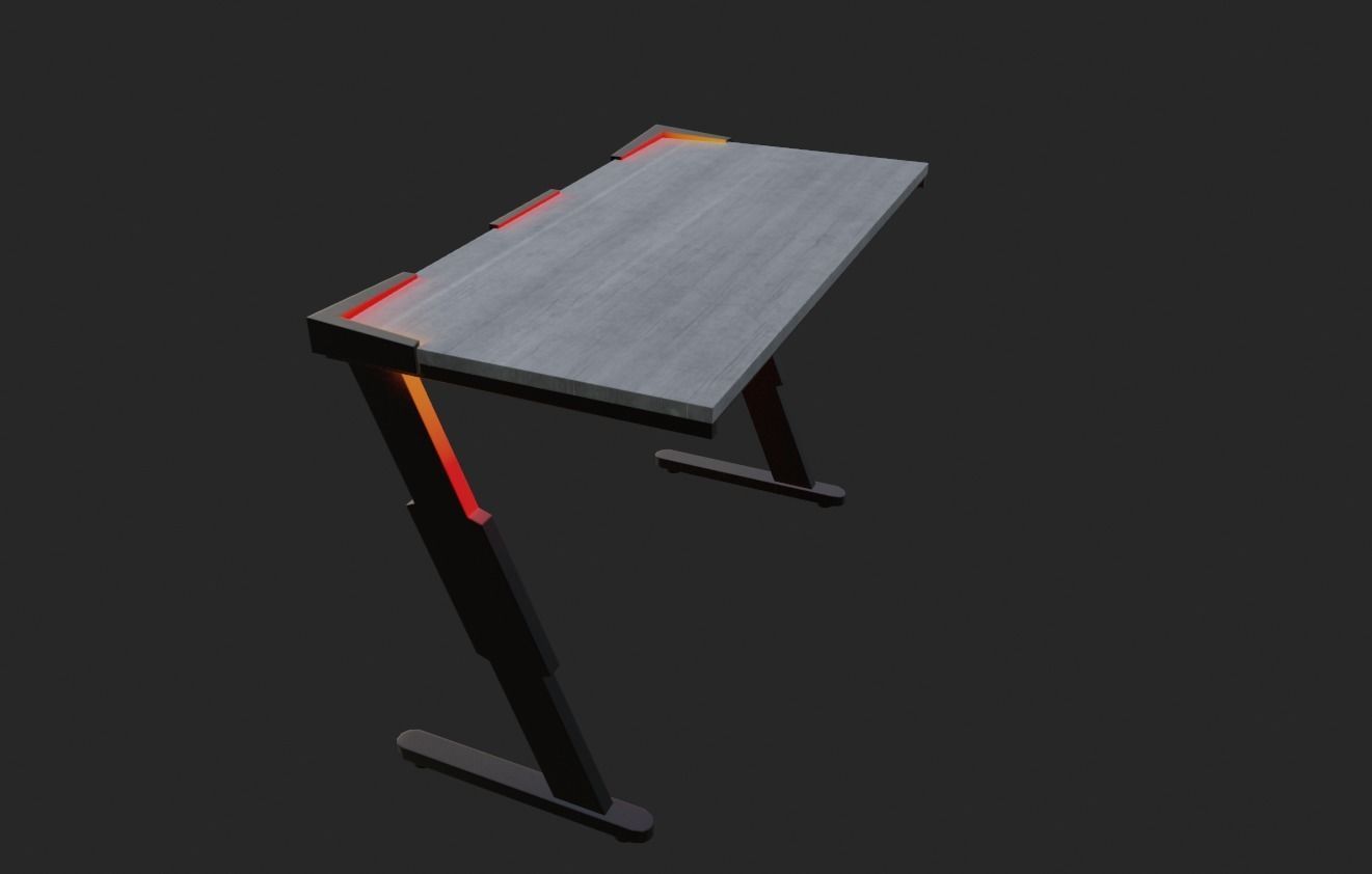 3D model Rgb gaming desk gaming table lowpoly game ready 3d model VR ...