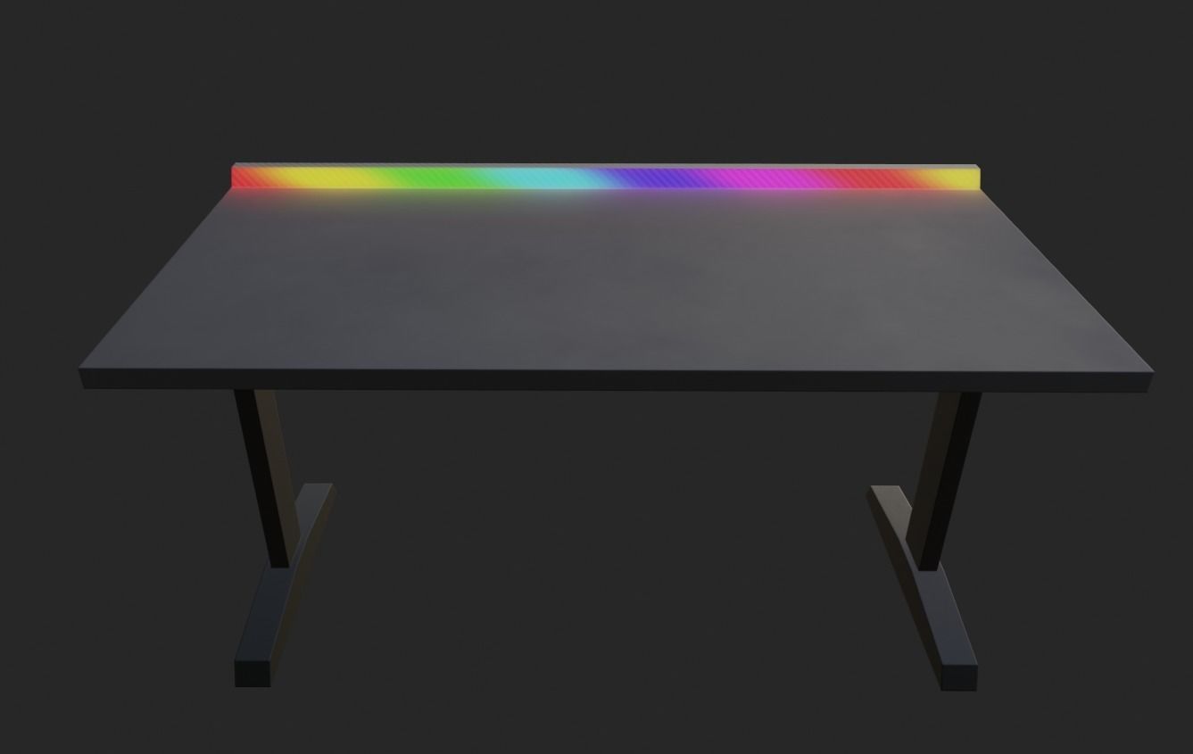 3D model Rgb gaming desk gaming table lowpoly game ready Low-poly VR ...