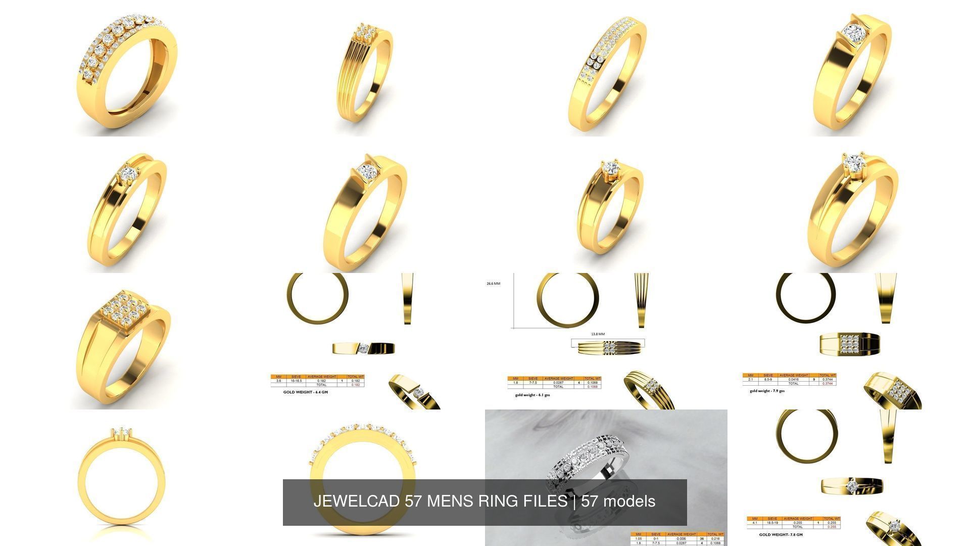 JEWELCAD 57 MENS RING FILES 3D Model Collection | CGTrader