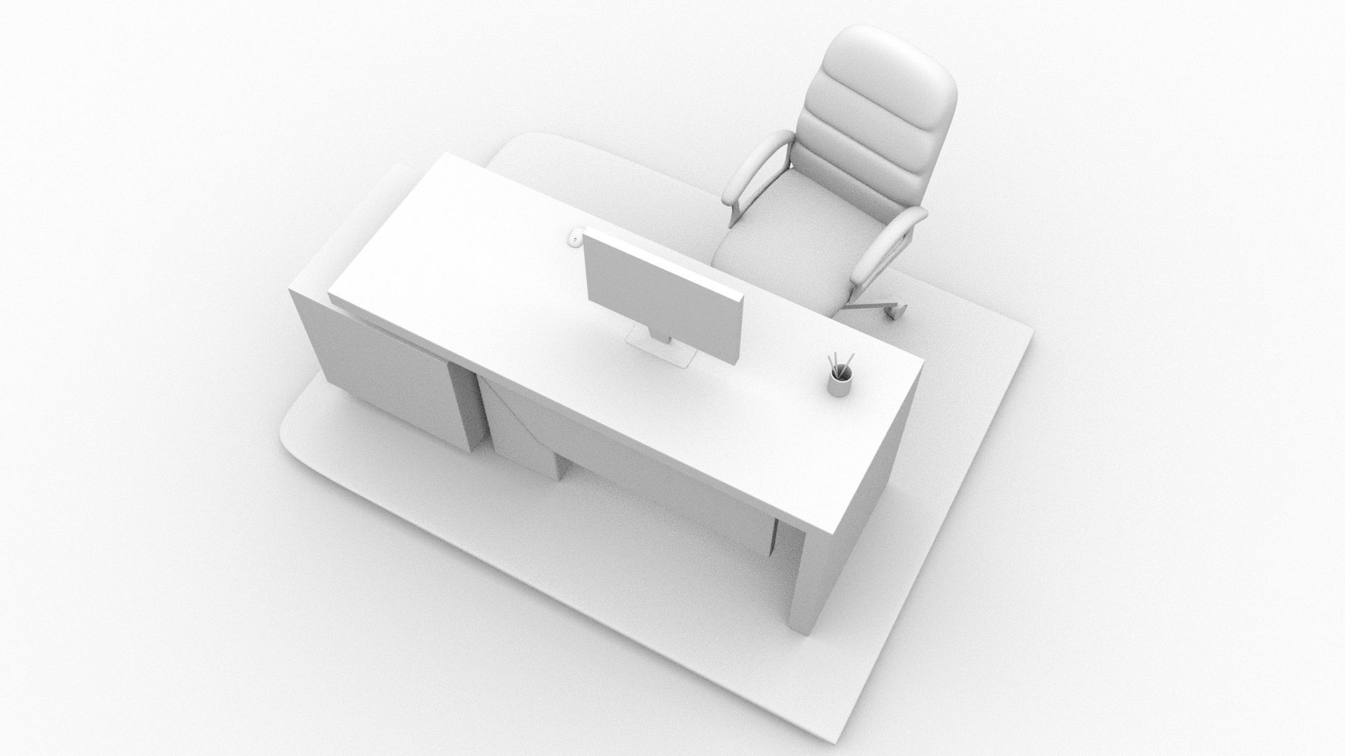 Office desk 3D model | CGTrader