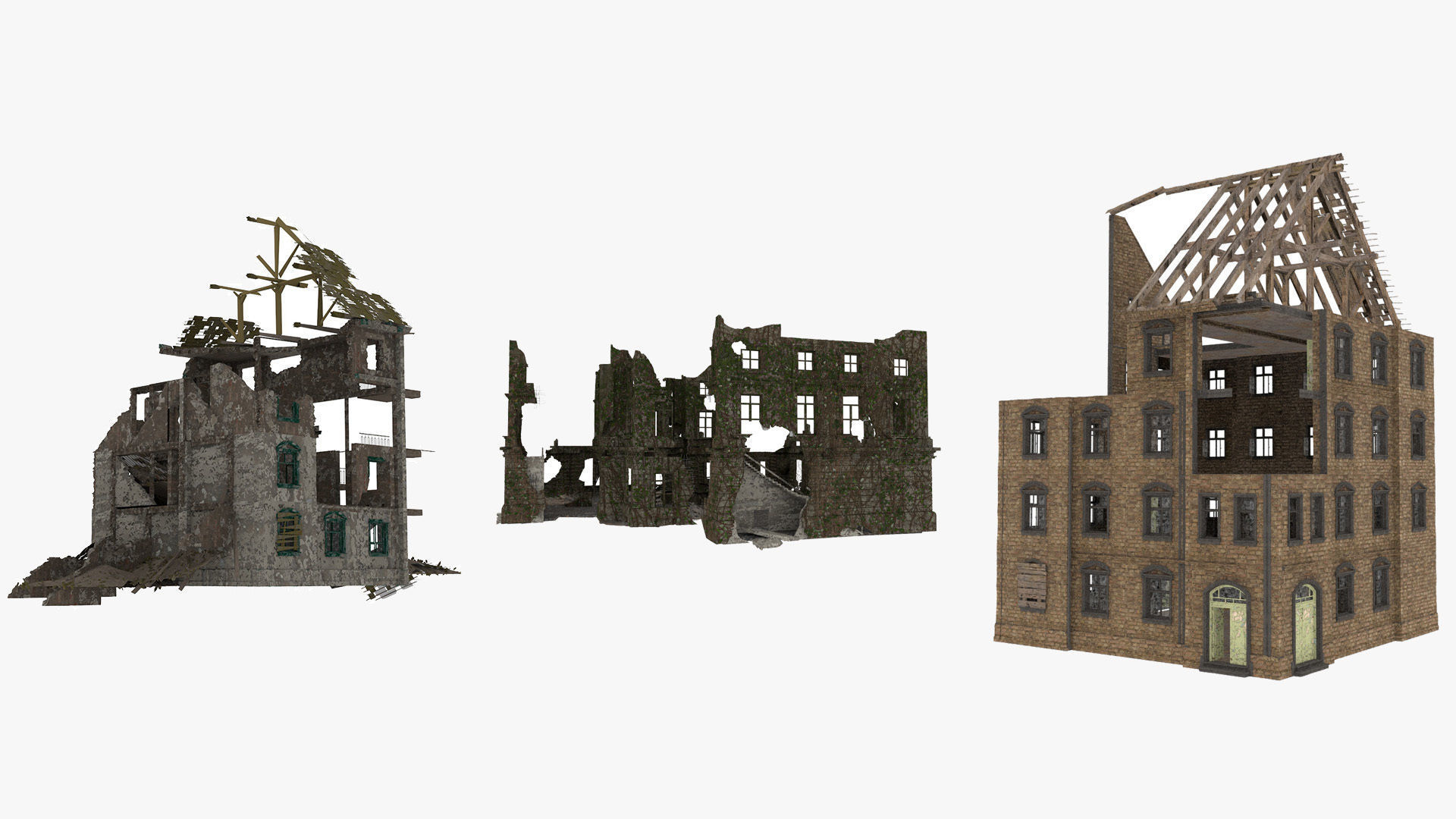 Realistic Ruined Building 3D model | CGTrader