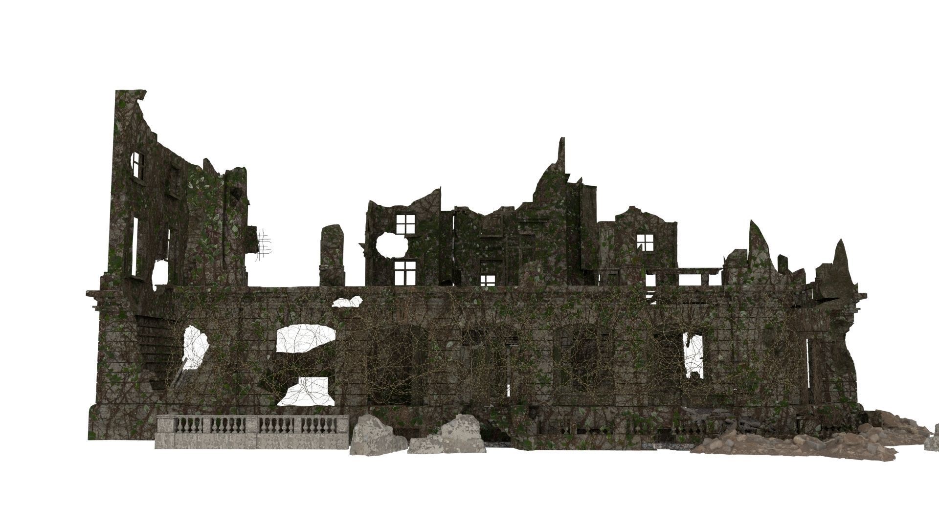 Realistic Ruined Building 3D model | CGTrader